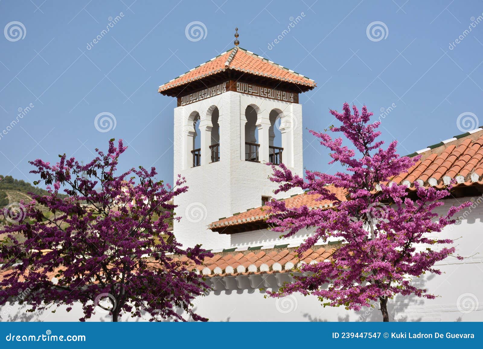 Tower of the Great Mosque of Granada Stock Image - Image of casa ...
