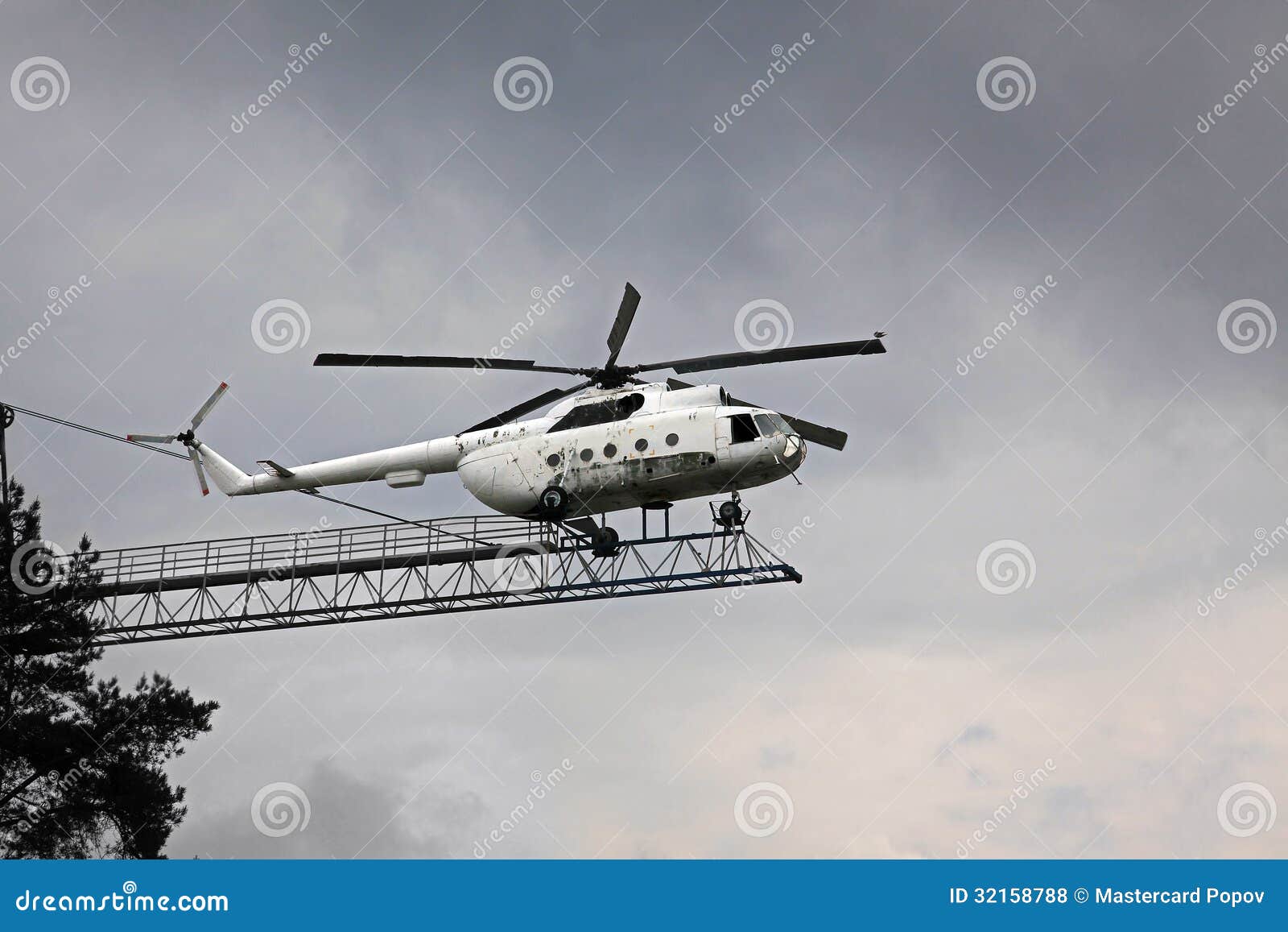 Tower with helicopter stock photo. Image of training - 32158788