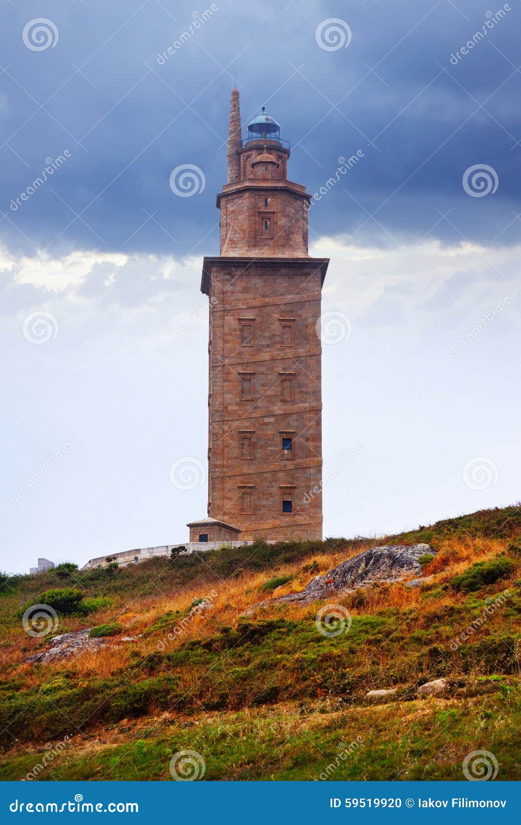 Tower of Hercules is an Ancient Roman Lighthouse Stock Photo - Image of ...