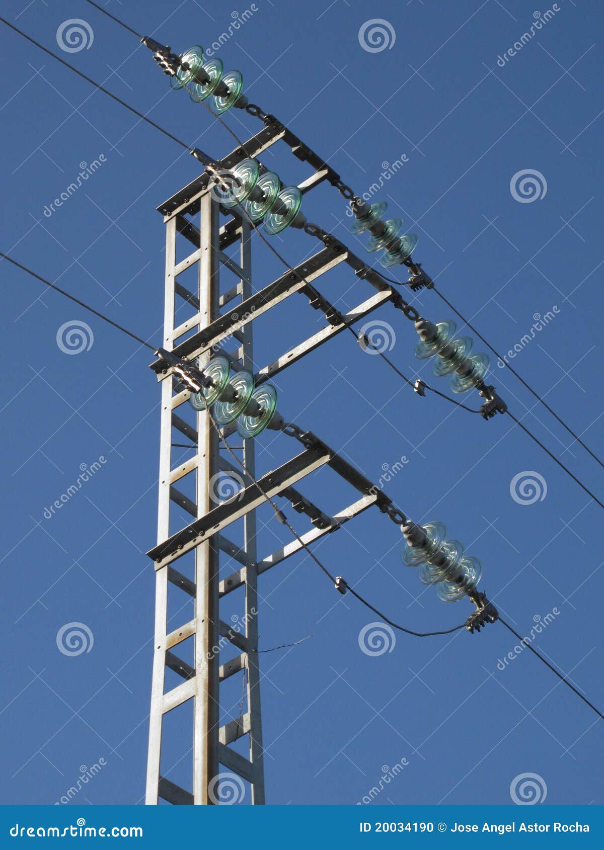 Tower of High-voltage Cables with the Sky Stock Photo - Image of ...