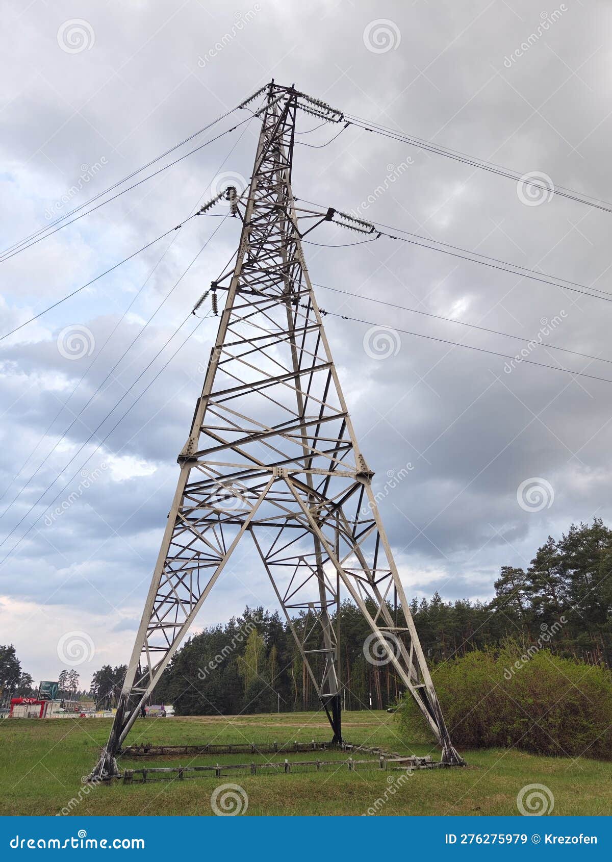 Tower of a High-voltage Power Line in the City Stock Image - Image of ...