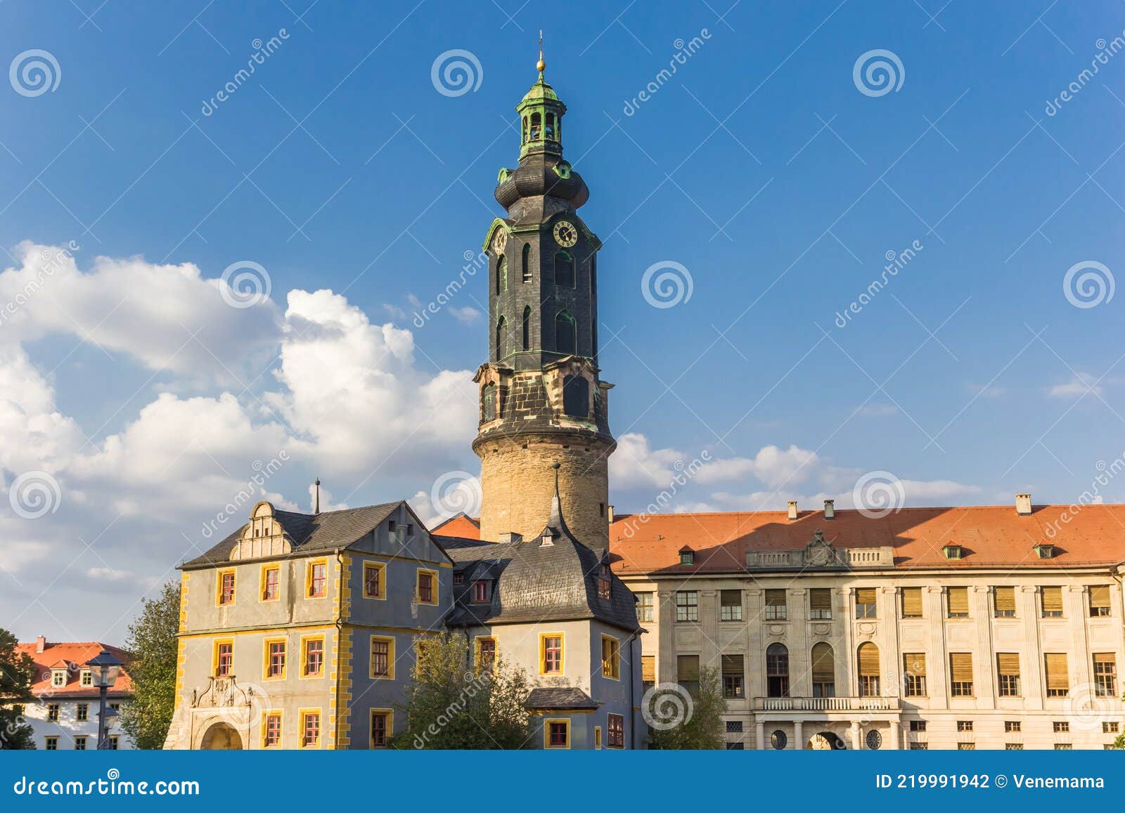 Tower of the Historic City Palace in Weimar Stock Photo - Image of ...