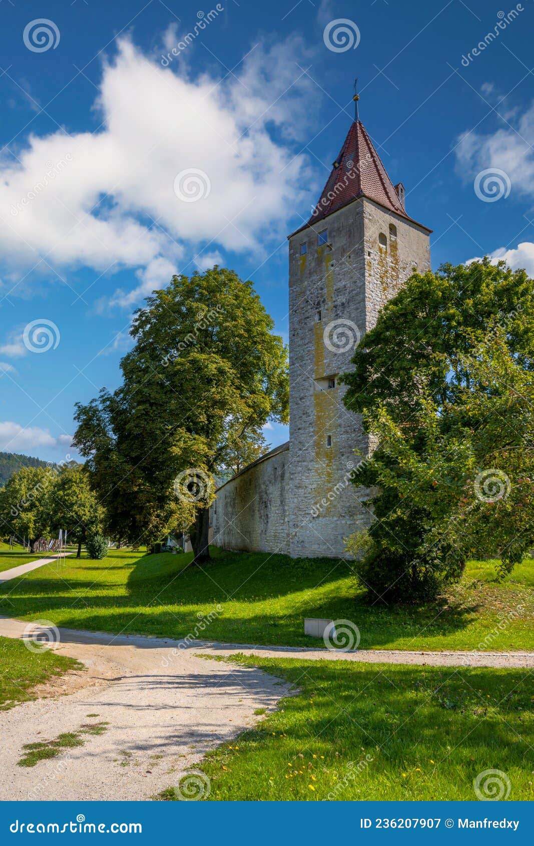Tower of the Historic City Wal in Berching Stock Image - Image of ...