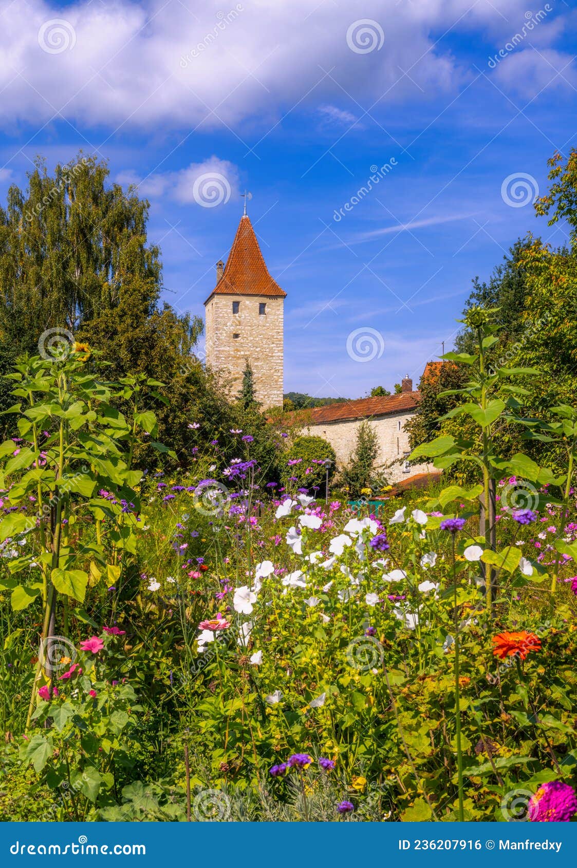 Tower of the Historic City Wal in Berching Stock Photo - Image of ...
