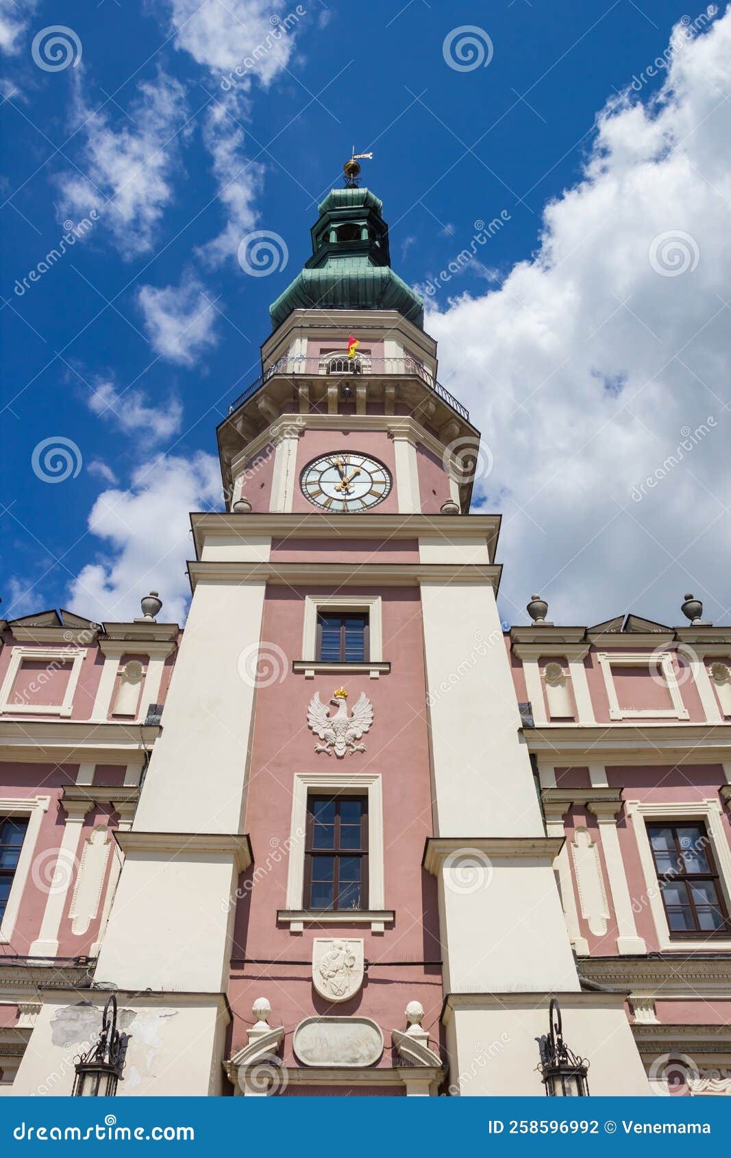 Tower of the Historic Town Hall in Zamosc Stock Photo - Image of travel ...