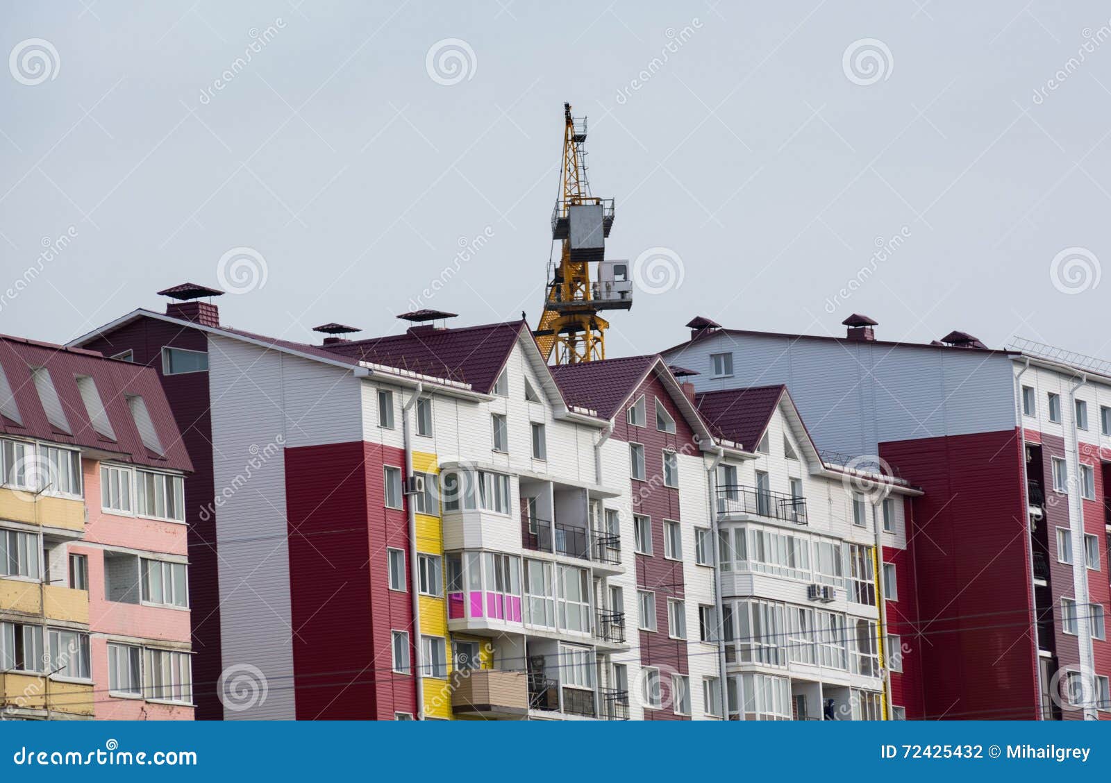 Tower Hoisting Cranes Over Building Construction Stock Photography ...