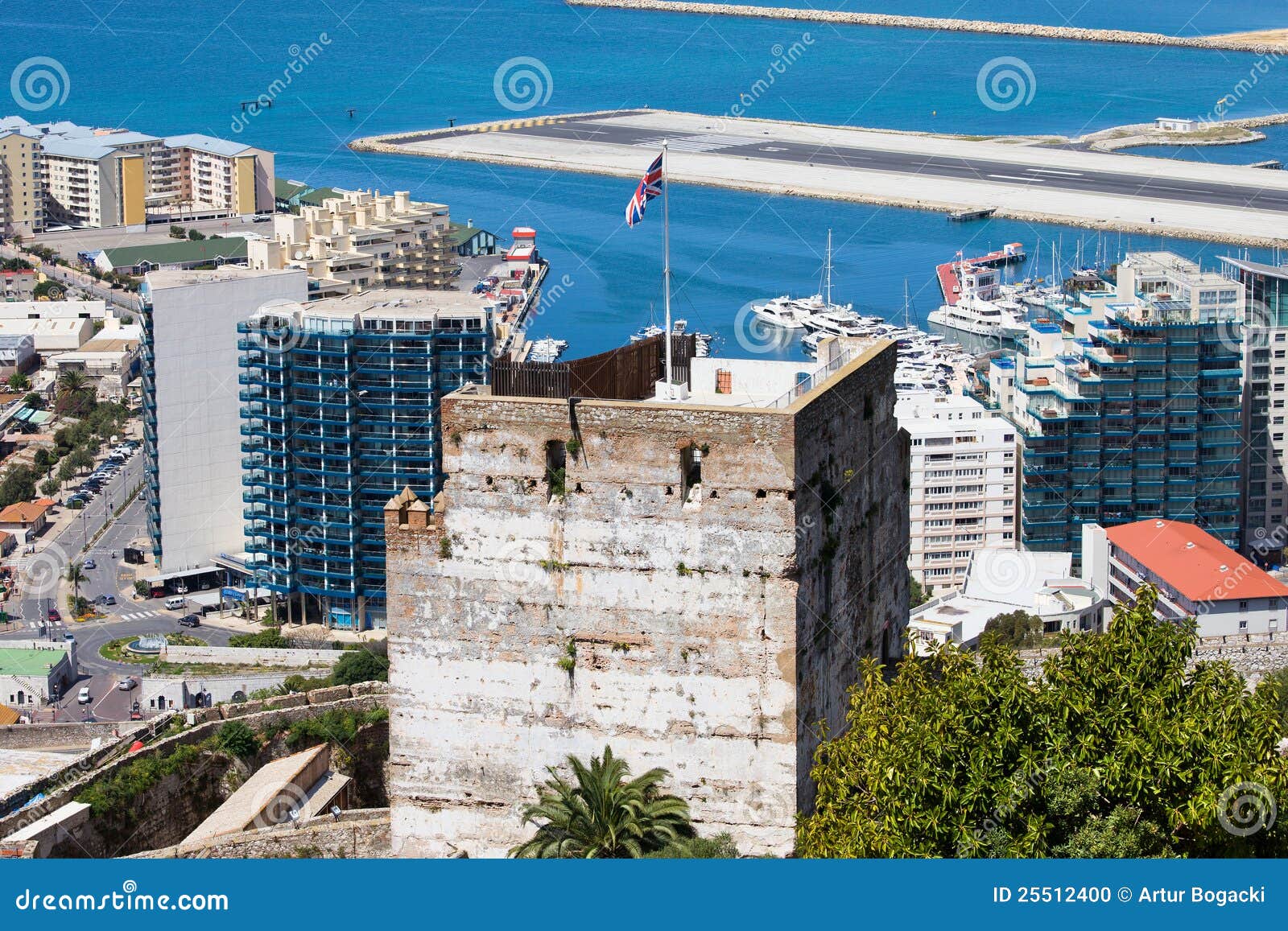 Tower of Homage in Gibraltar Stock Photo - Image of building, seaside ...