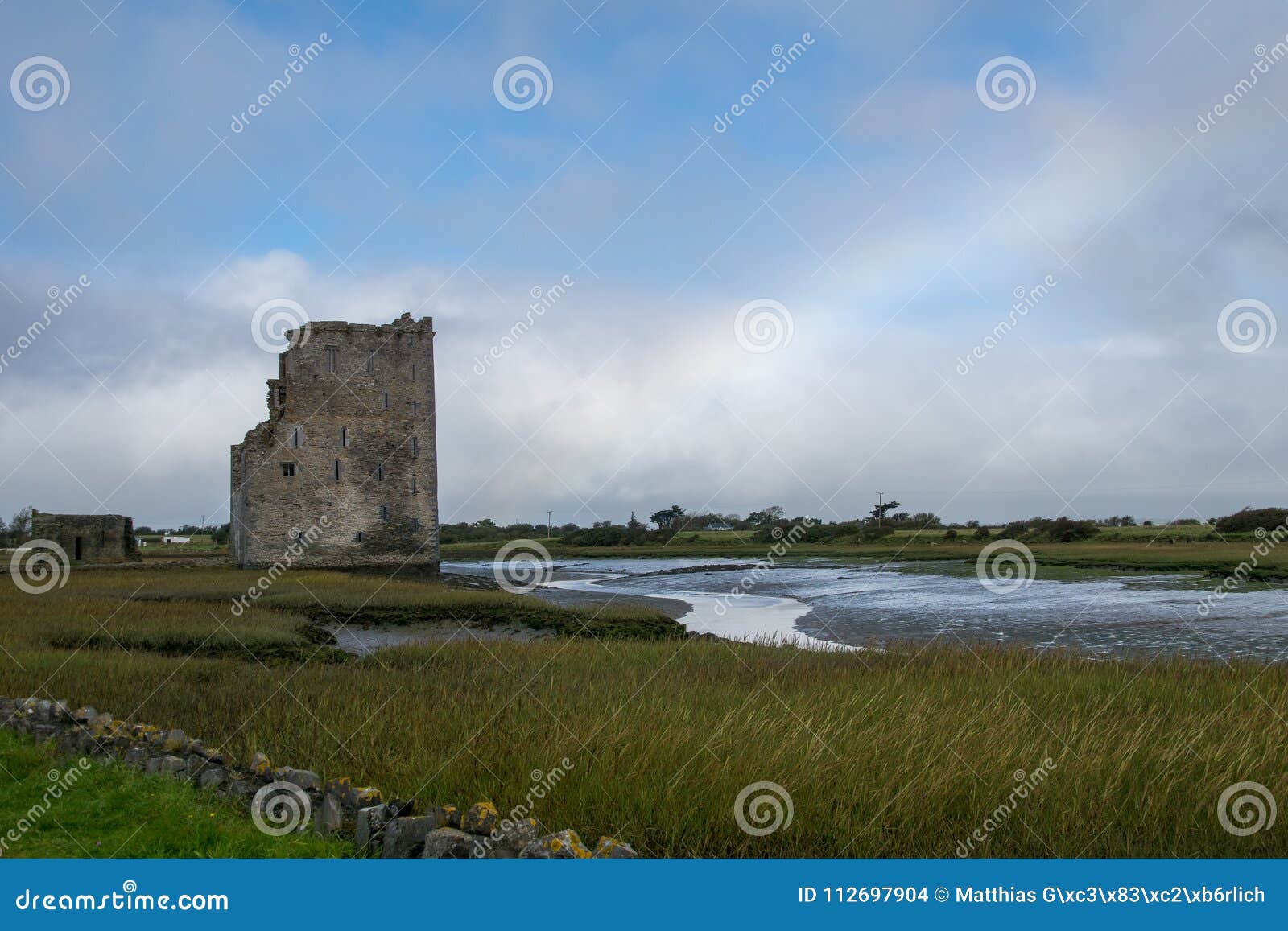 Tower House of Carrigafoyle Castle Stock Photo - Image of kerry, clouds ...