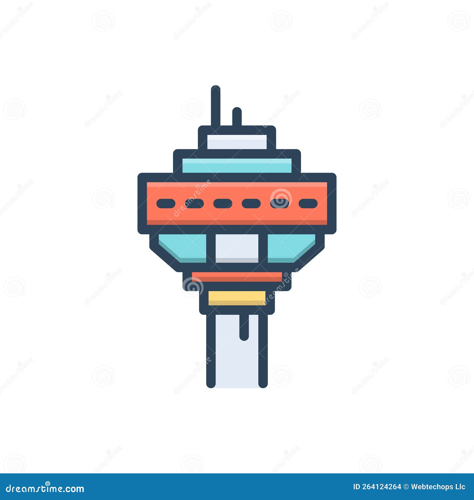 Color Illustration Icon for Tower, Steeple and Spire Stock Illustration ...