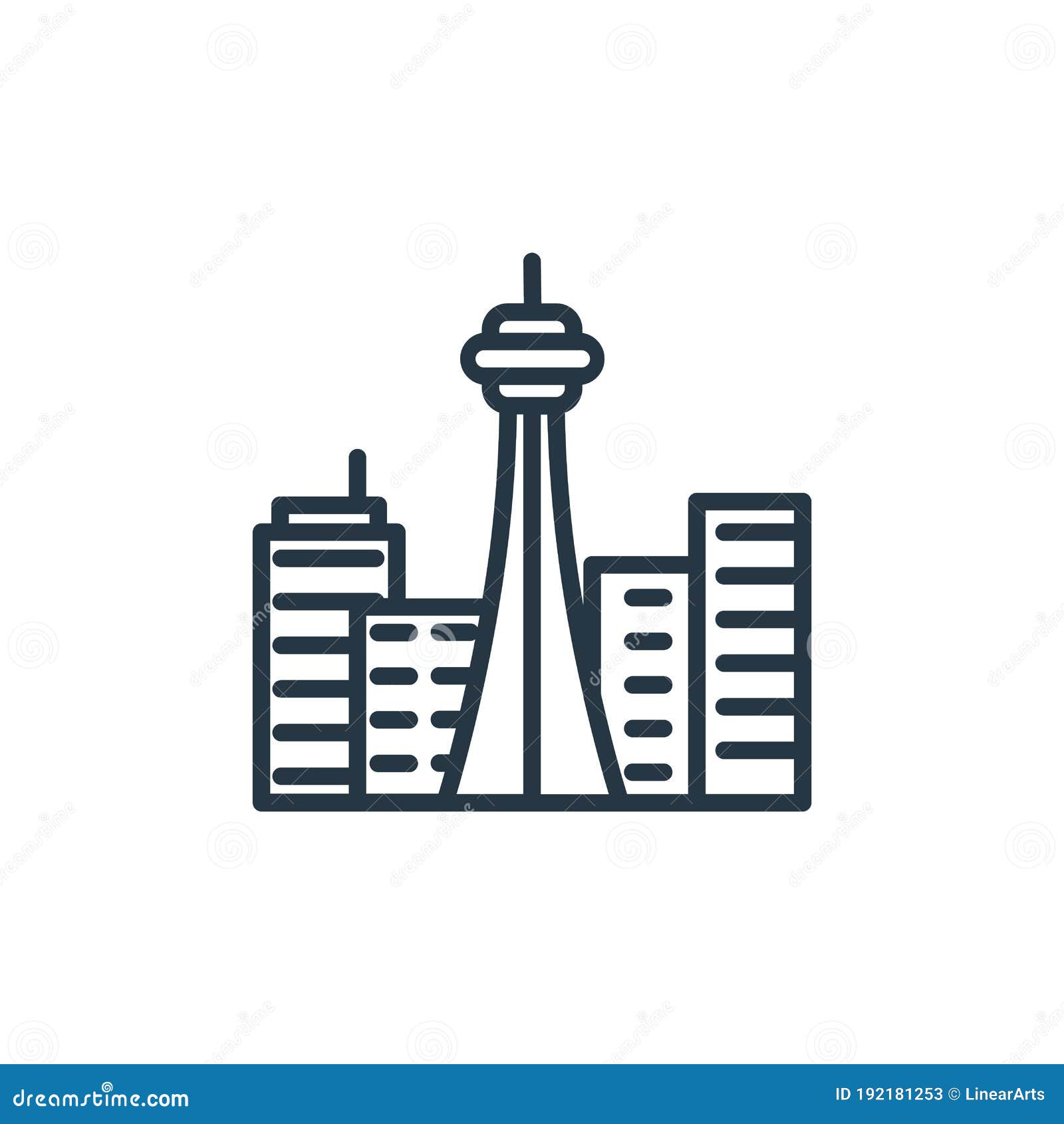 Tower Icon Vector from Building Concept. Thin Line Illustration of ...