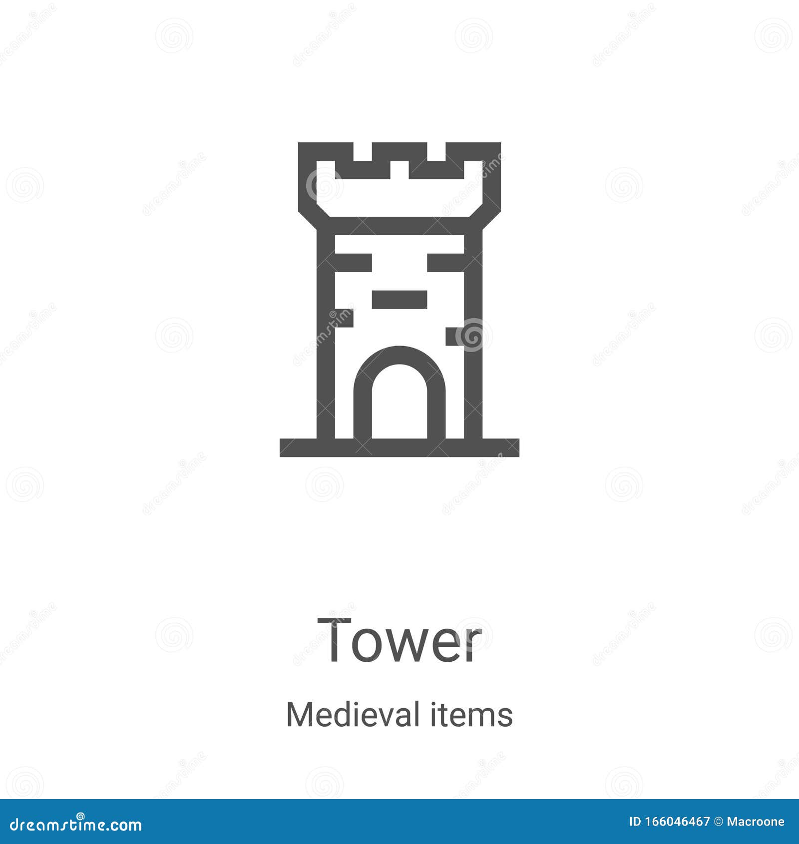 Tower Icon Vector from Medieval Items Collection. Thin Line Tower ...