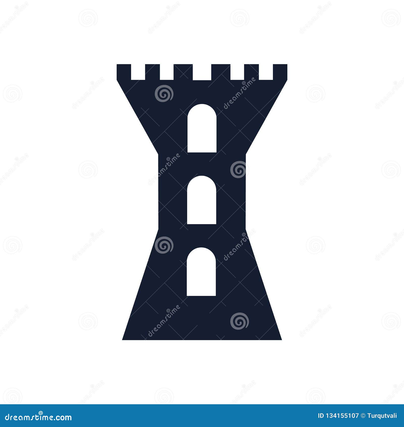 Tower Icon Vector Sign and Symbol Isolated on White Background, Tower ...