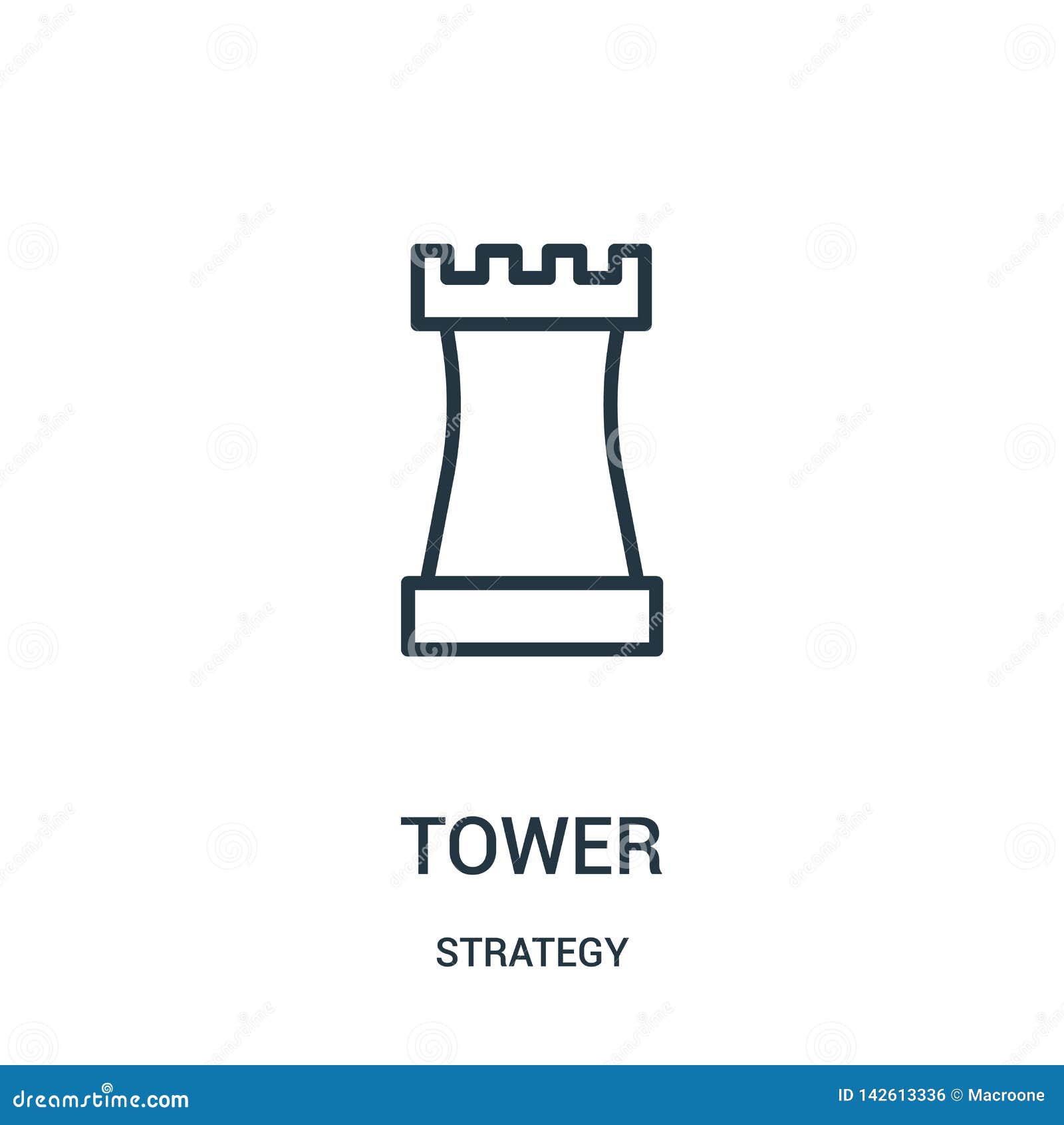 Tower Icon Vector from Strategy Collection. Thin Line Tower Outline ...