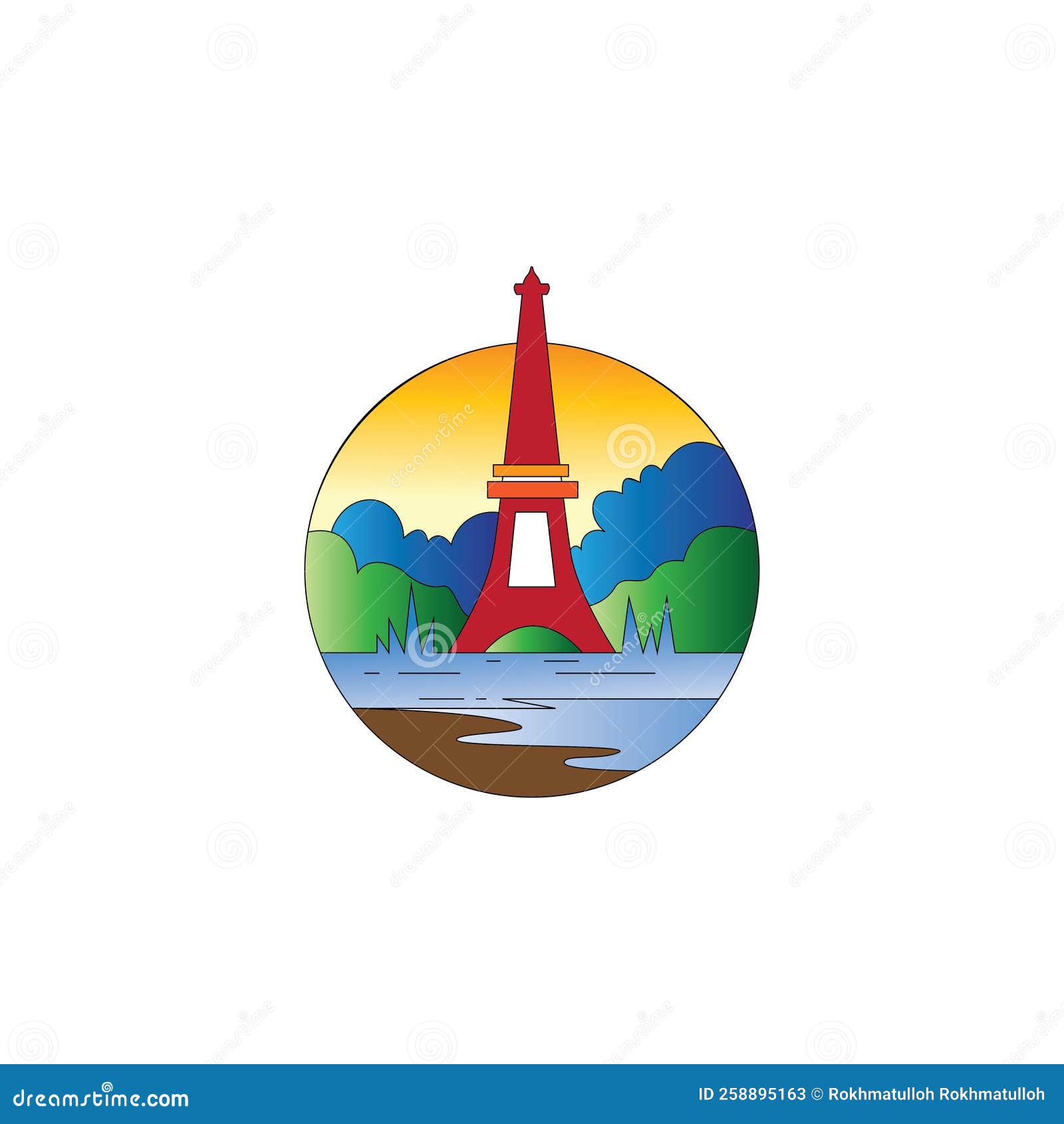 Tower Illustration Circle Design Vector Stock Vector - Illustration of ...