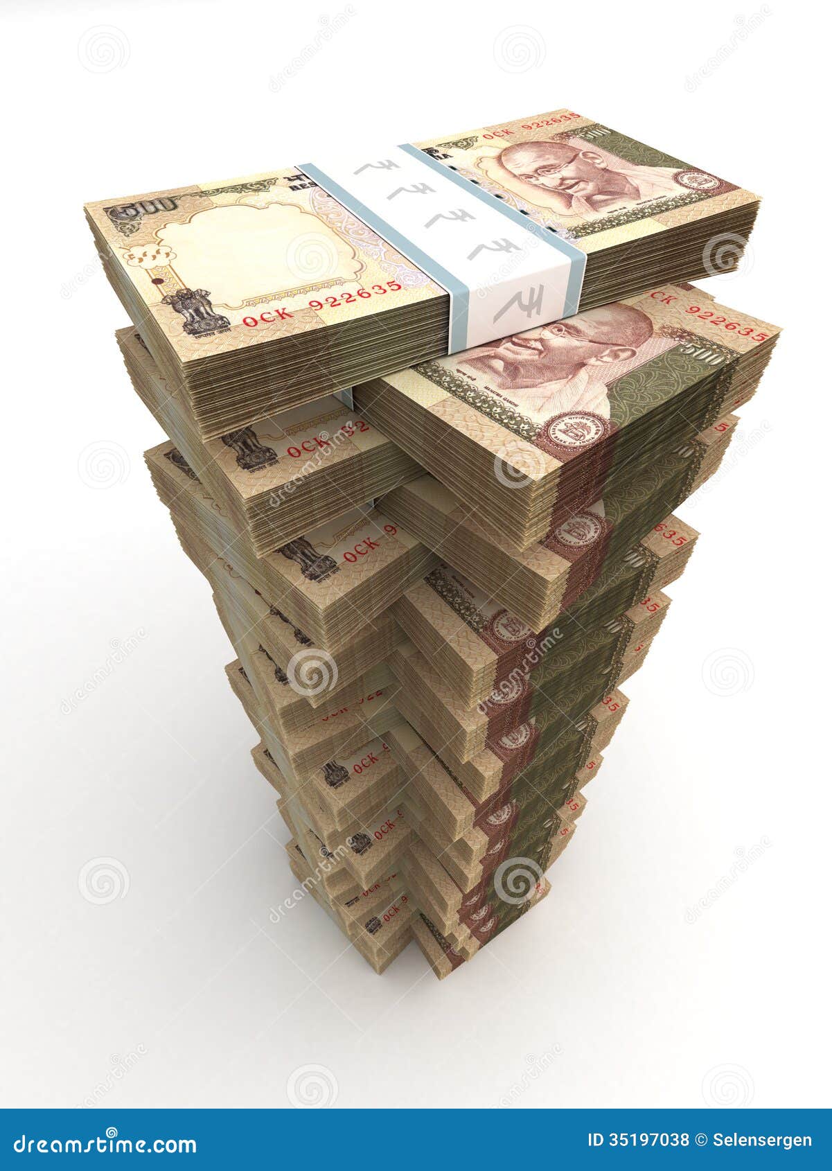 Tower of Indian Rupee stock illustration. Illustration of large - 35197038