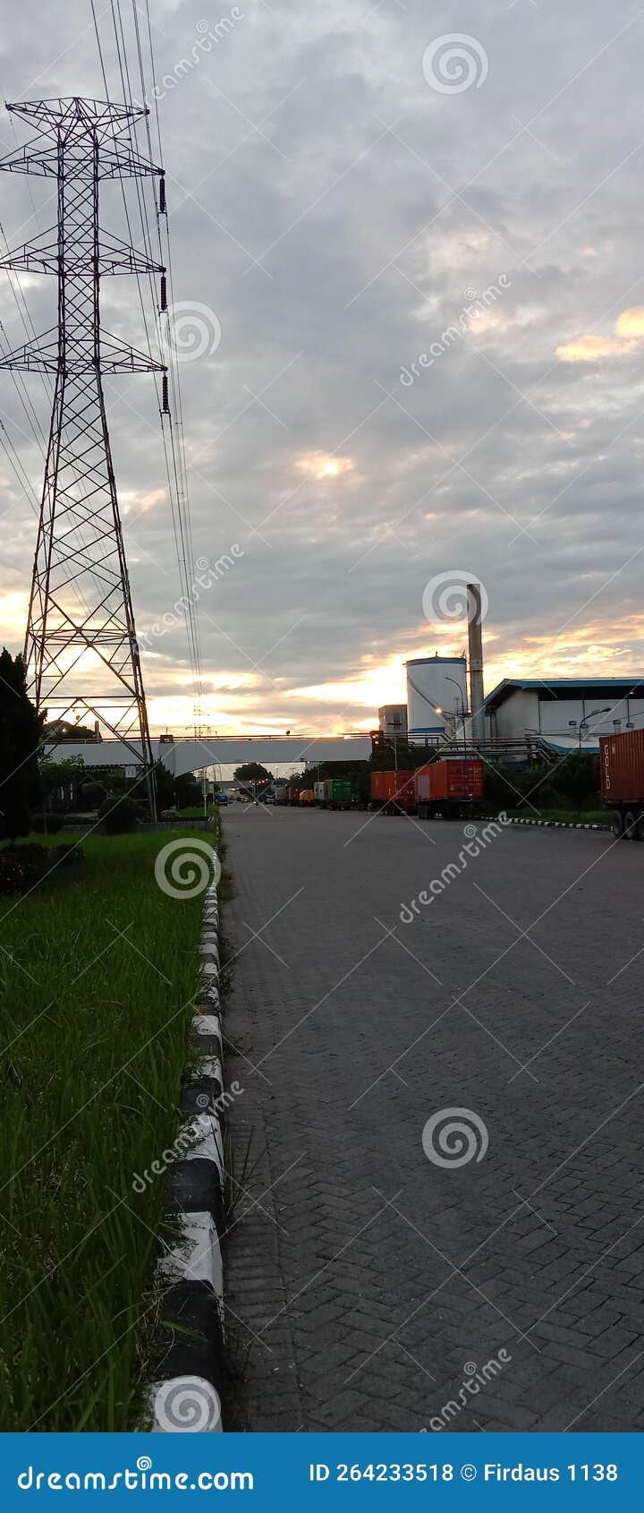 Tower on the Industrial Area Road Stock Photo - Image of industrial ...