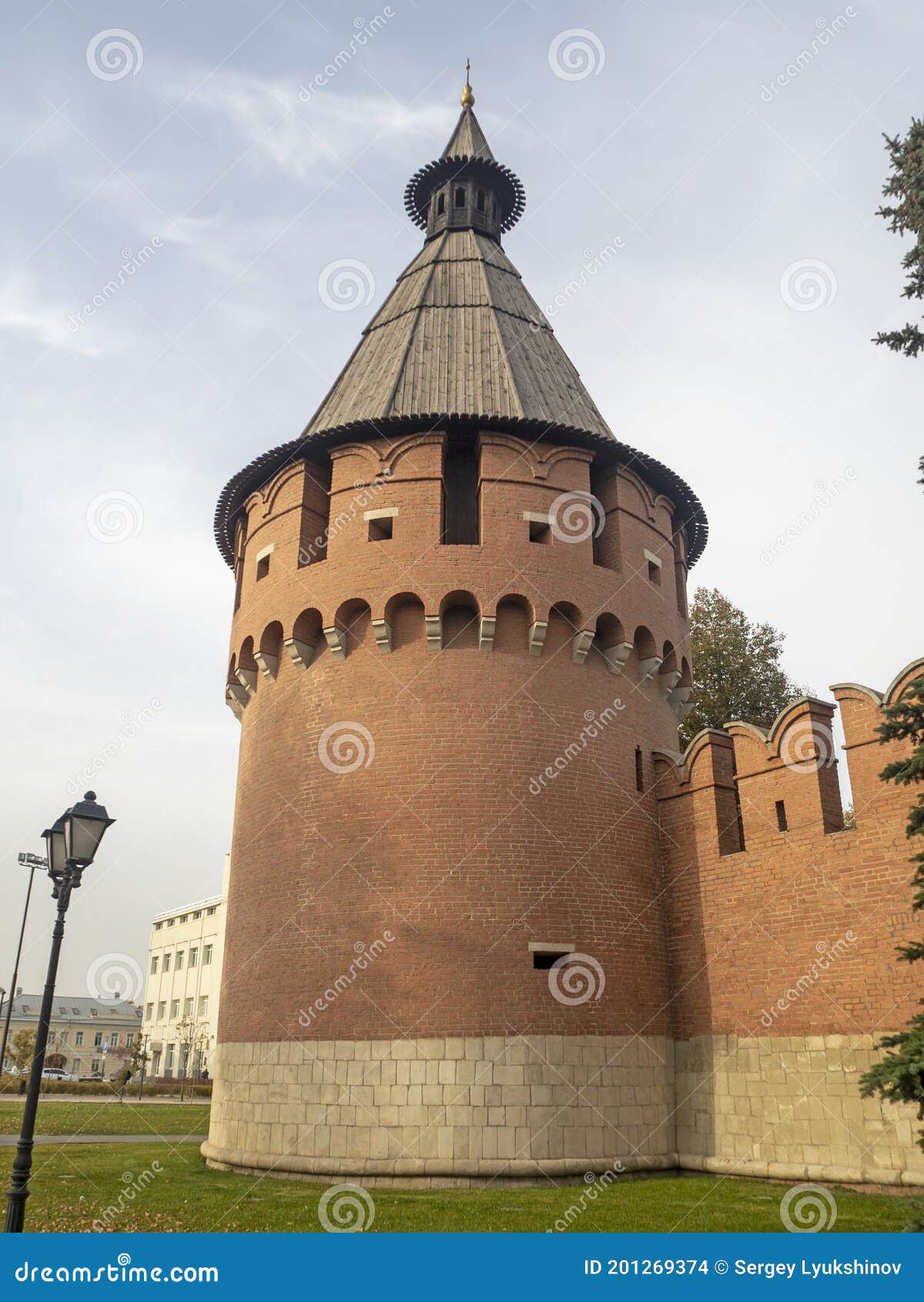 Tower of the Kremlin in Tula. Ancient Defensive Structure Stock Photo ...
