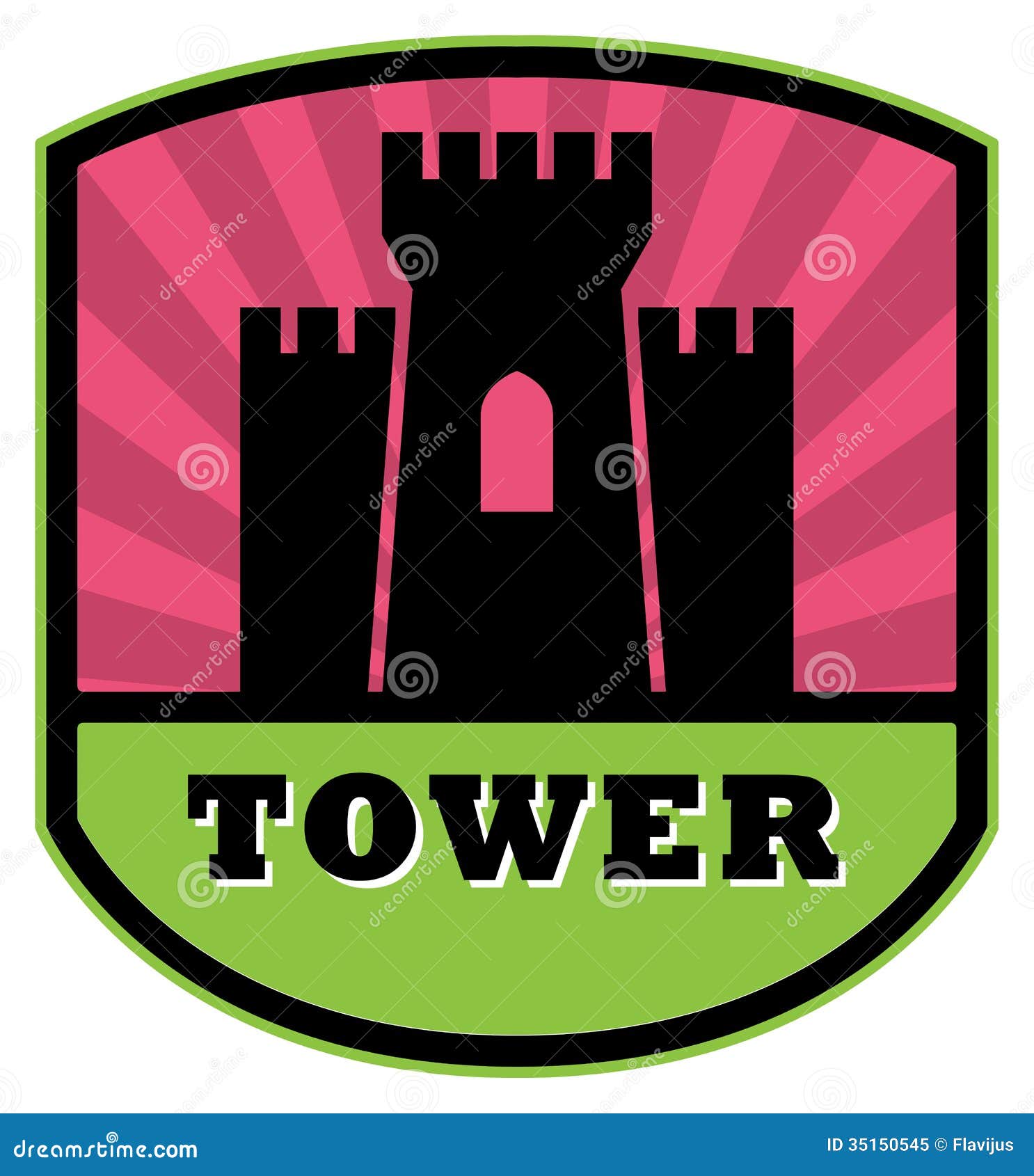 Tower label stock vector. Illustration of history, medieval - 35150545