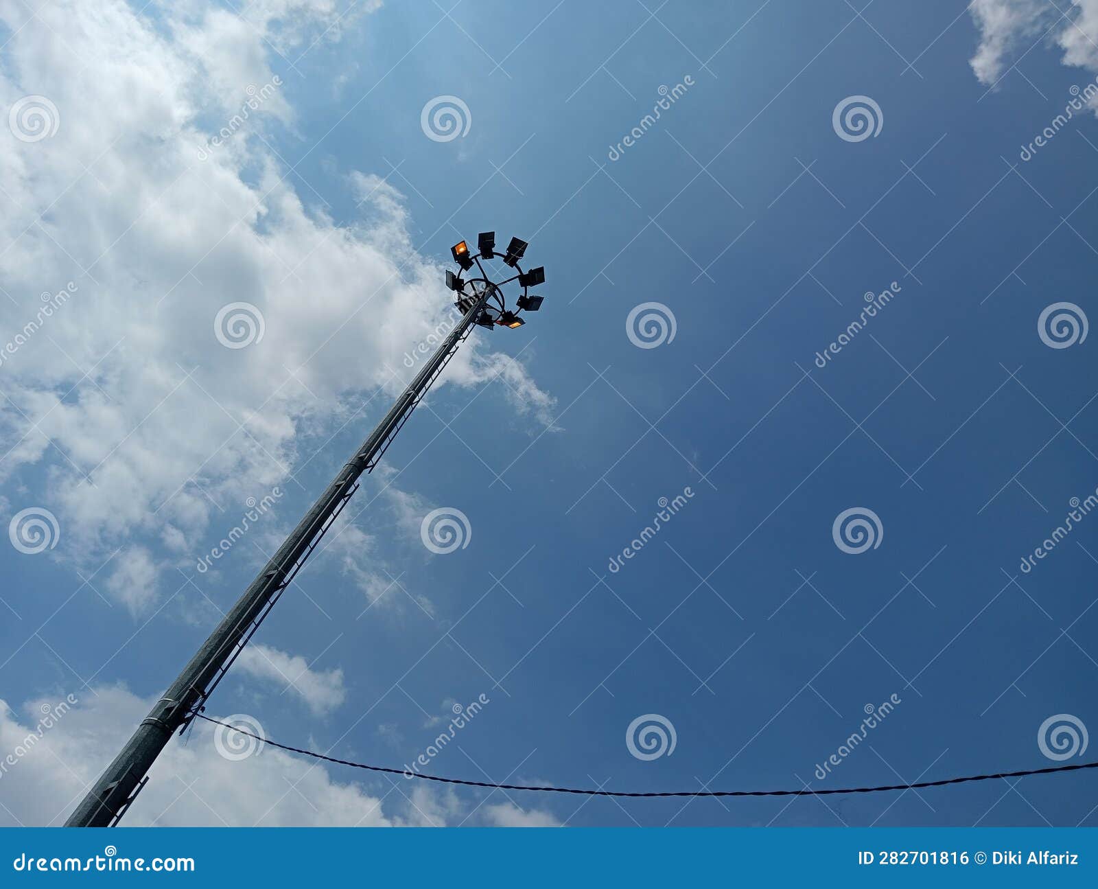 Tower of Lights Soaring Up into the Sky Stock Photo - Image of ...