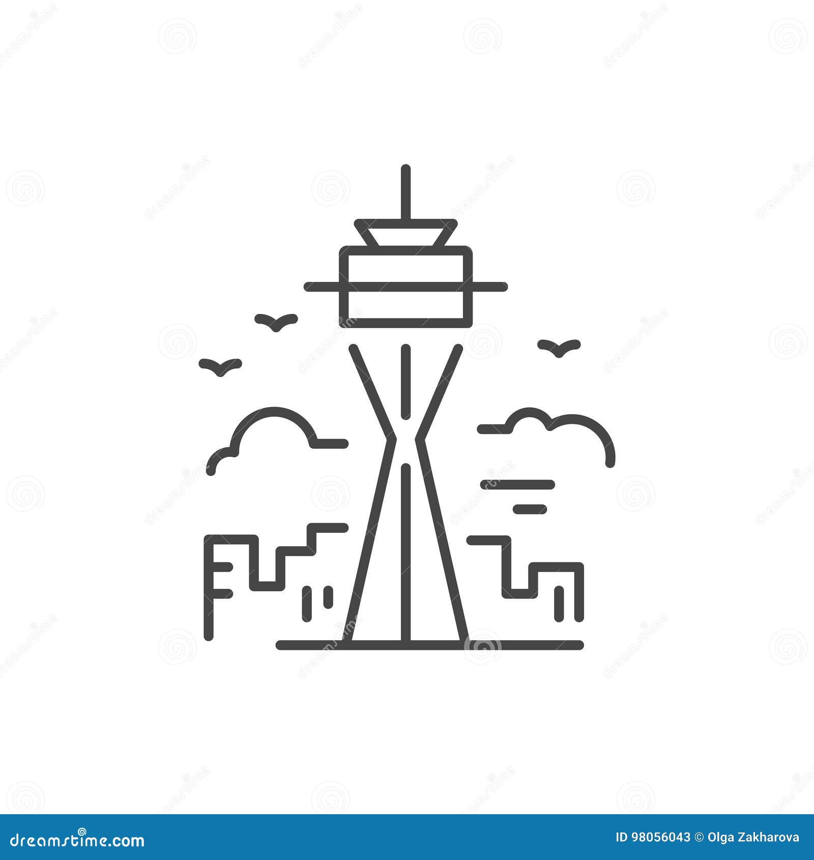 Tower Line Icon stock illustration. Illustration of architecture - 98056043