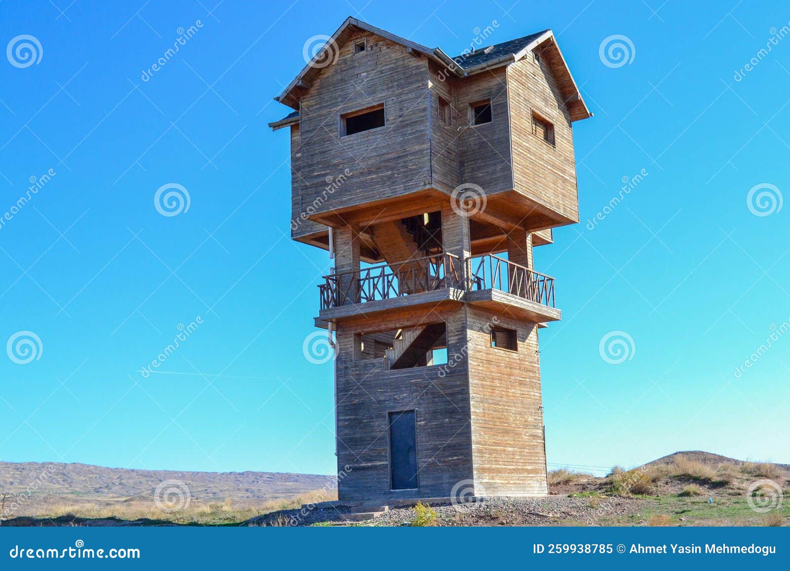 An Excursion Tower in the Middle of the Plain Stock Image - Image of ...