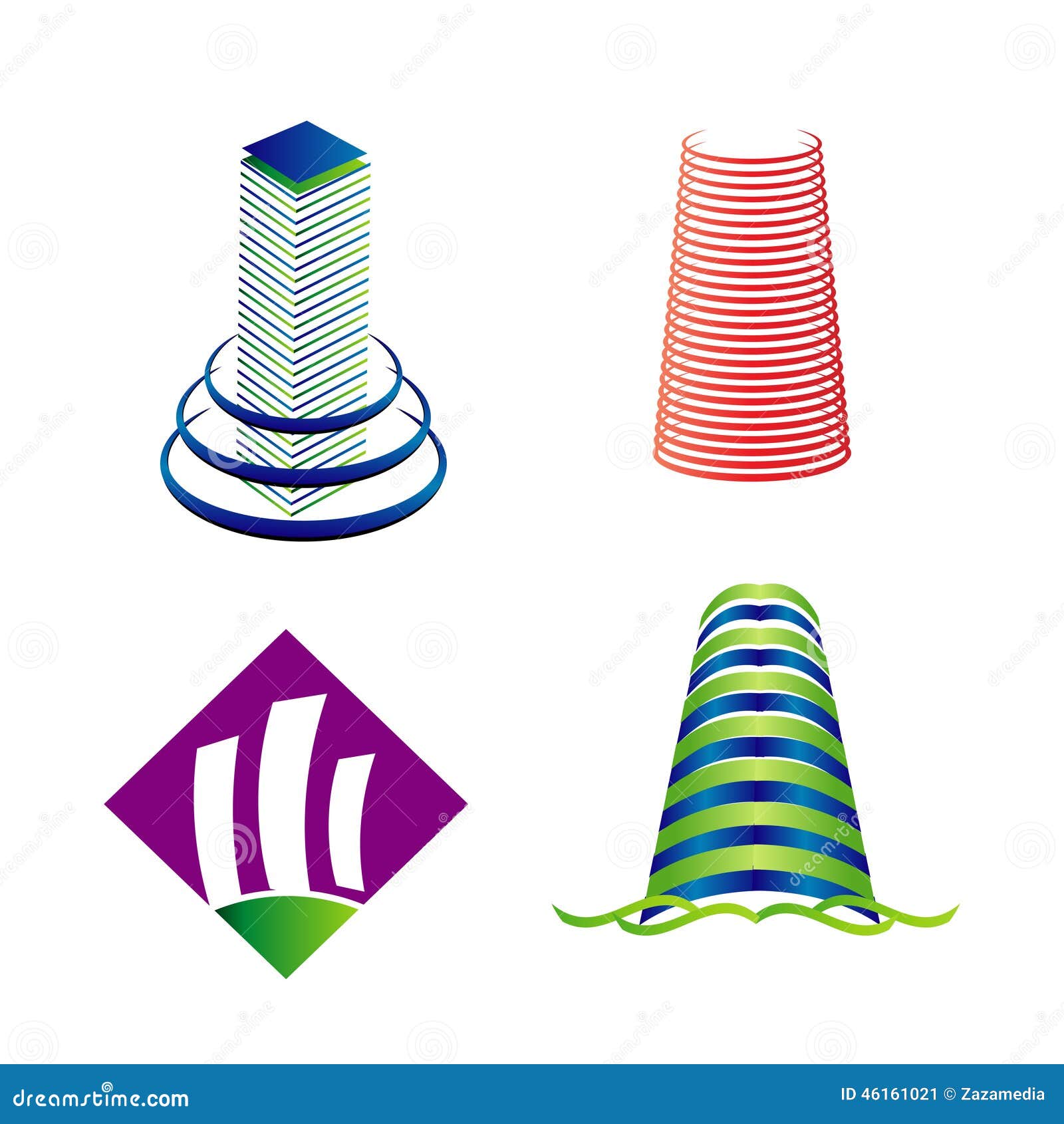 Tower logo set stock vector. Illustration of realty, corporate - 46161021