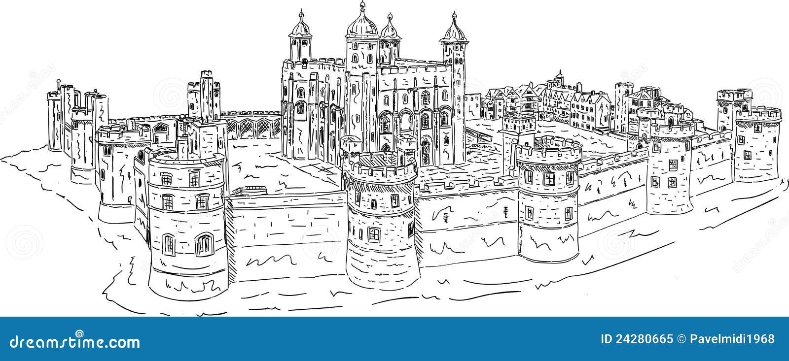 The Tower of London stock vector. Image of ages, history - 24280665