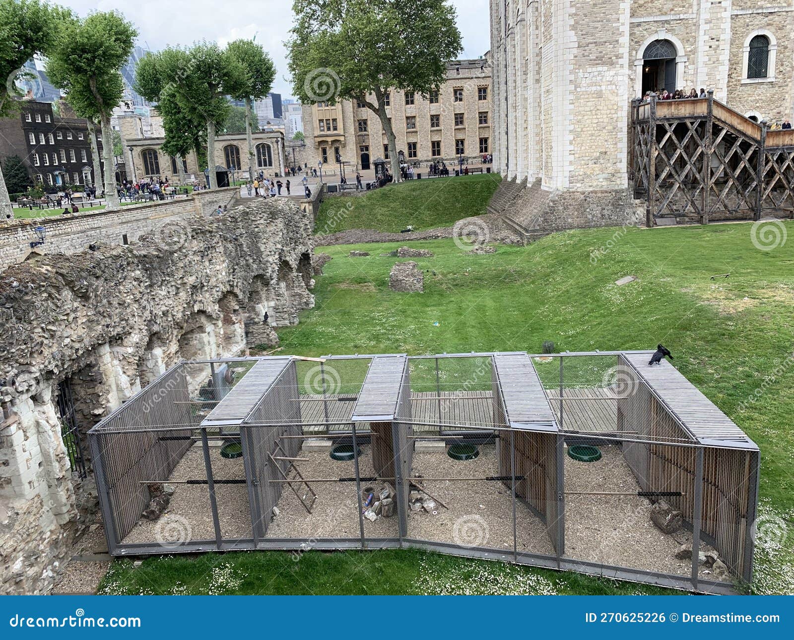 Tower of London Raven Enclosure Editorial Photo - Image of wall ...