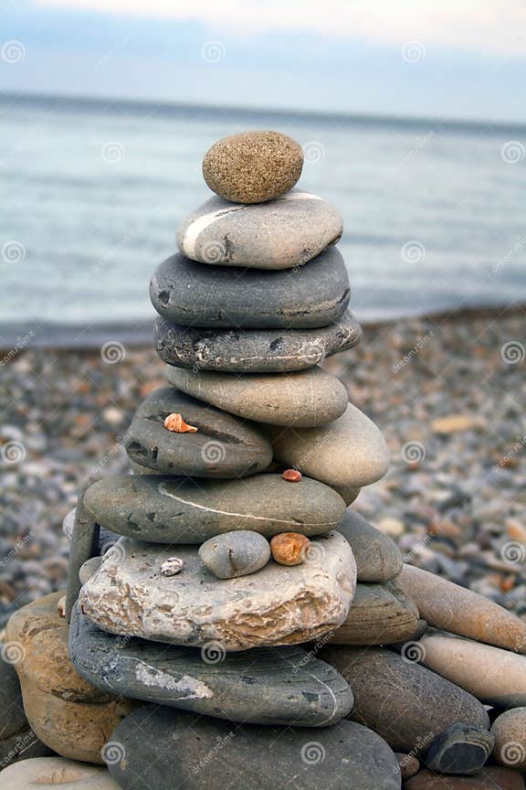Tower made of pebbles stock image. Image of close, scene - 4004821