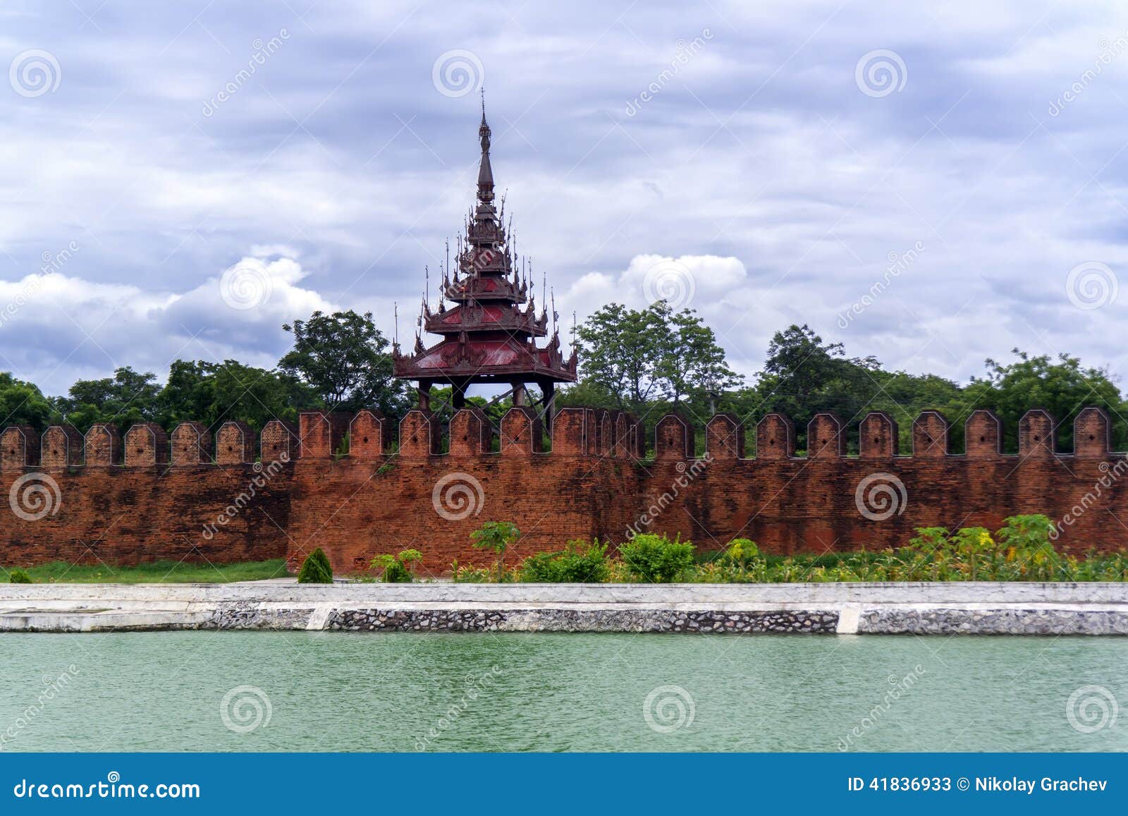 Tower of Mandalay Palace. stock image. Image of burmese - 41836933
