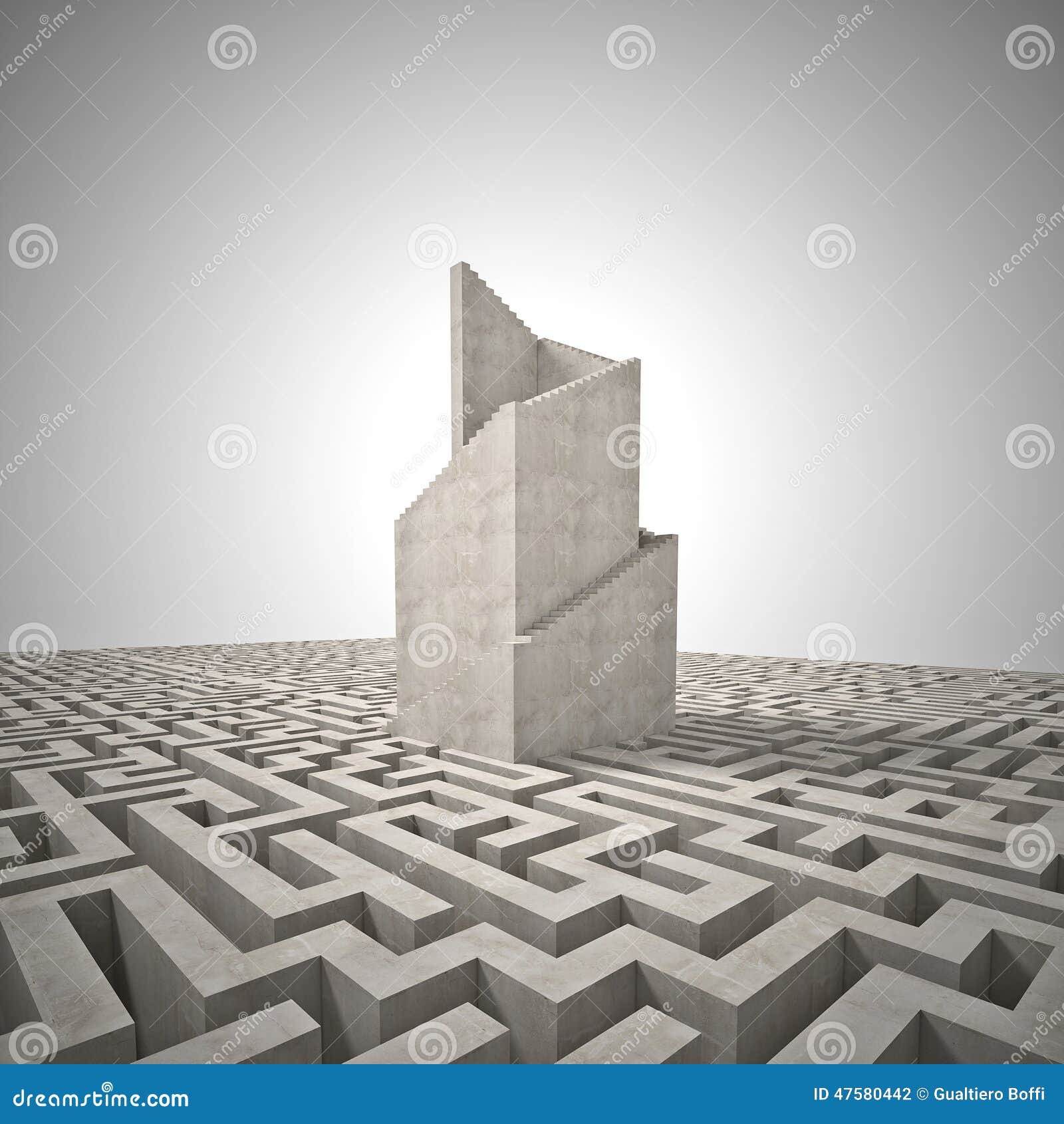 Tower and maze stock illustration. Illustration of architecture - 47580442