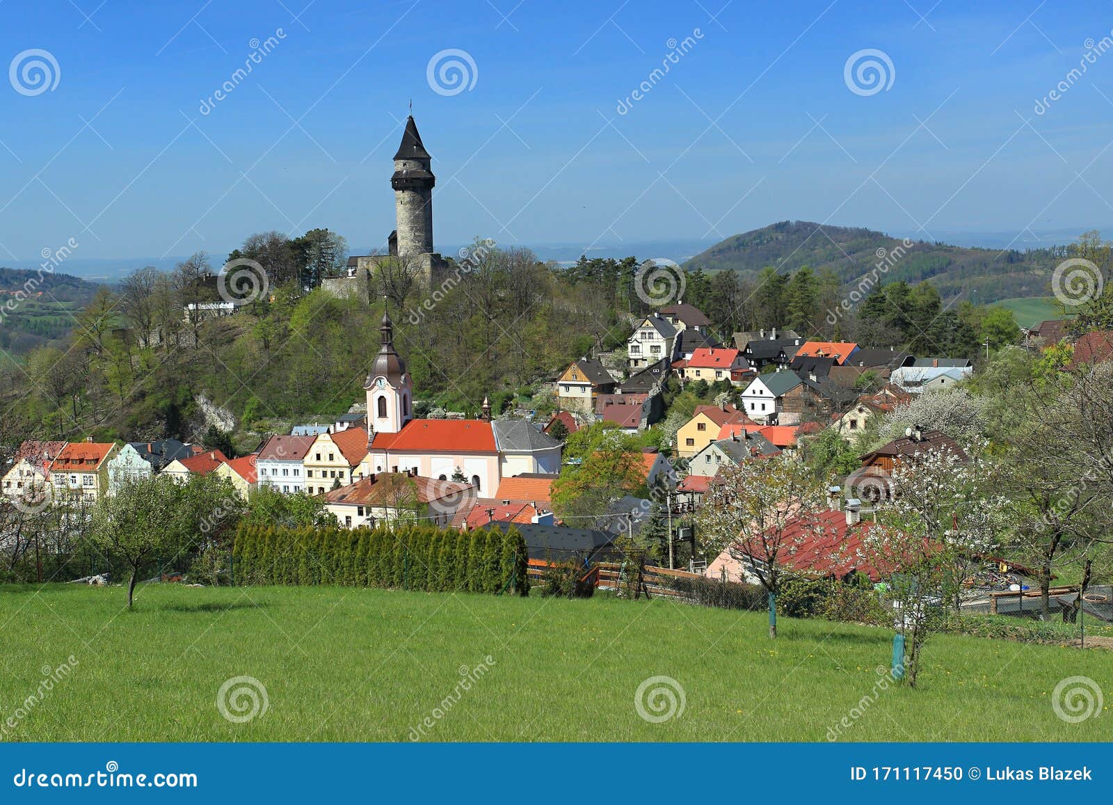 Tower of Medieval Castle in Stramberk Stock Photo - Image of spring ...