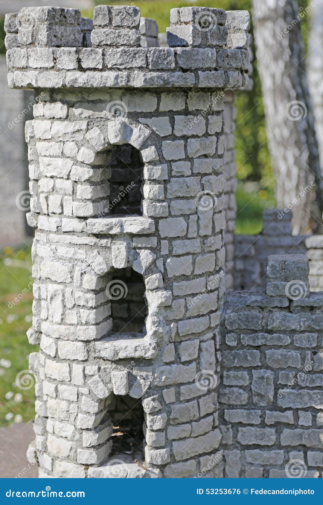 Tower of a Medieval Castle with Three Windows Stock Photo - Image of ...