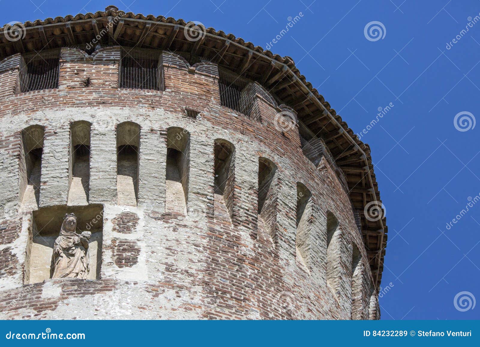 Tower of Medieval Italian Castle on Blue Sky Stock Image - Image of ...