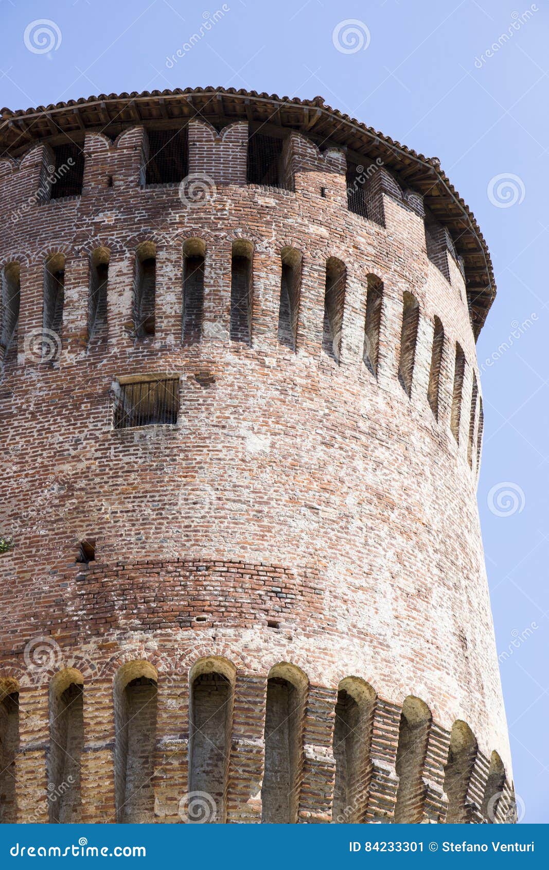 Tower of Medieval Italian Castle on Blue Sky Stock Image - Image of ...