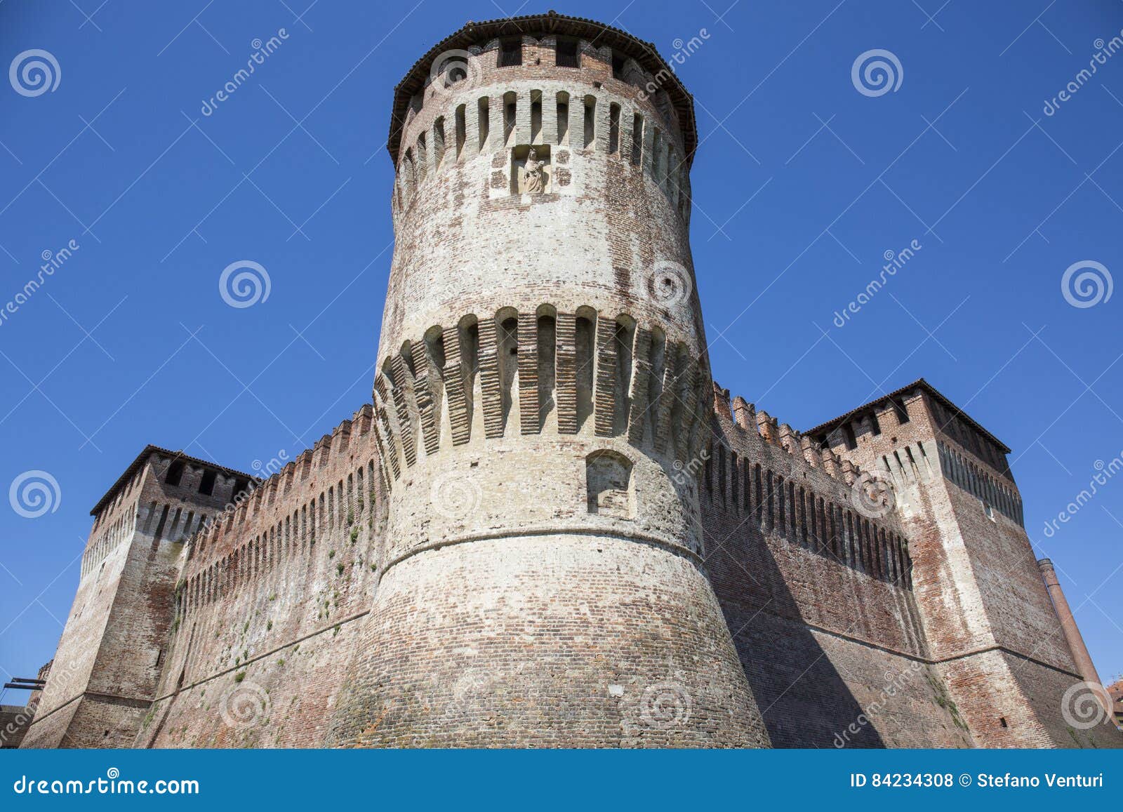 Tower of Medieval Italian Castle on Blue Sky Stock Photo - Image of ...