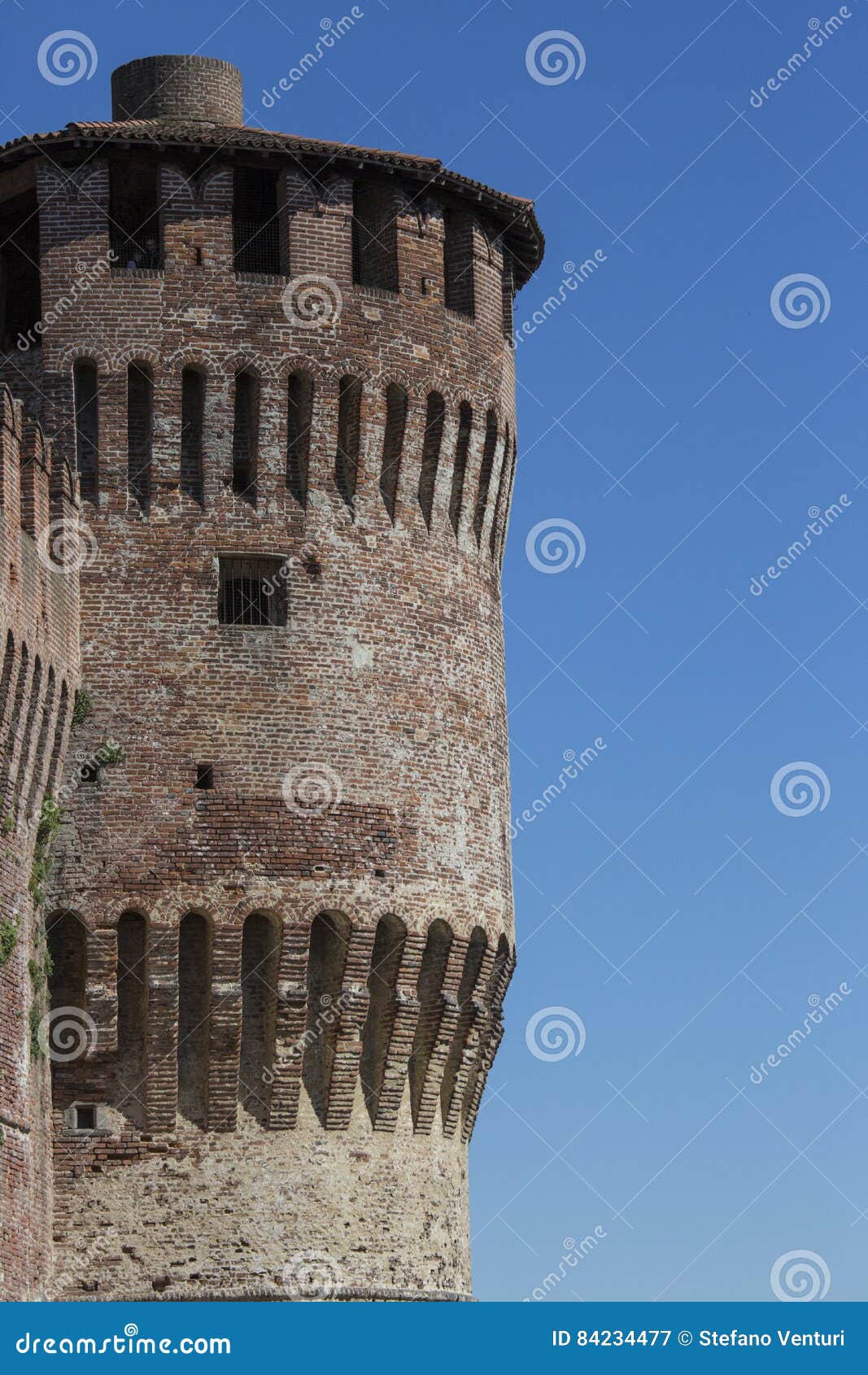 Tower of Medieval Italian Castle on Blue Sky Stock Image - Image of ...