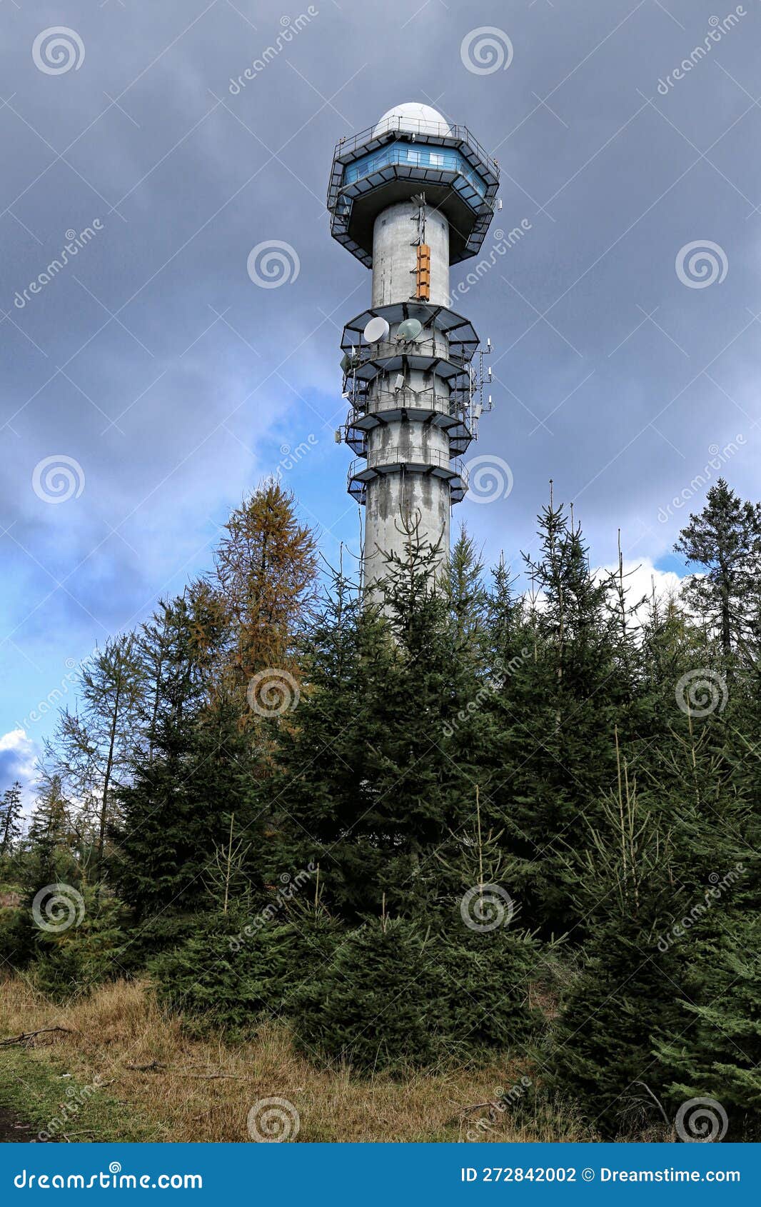 Tower of Meteorologic Radar with White Dome on the Top Stock Photo ...