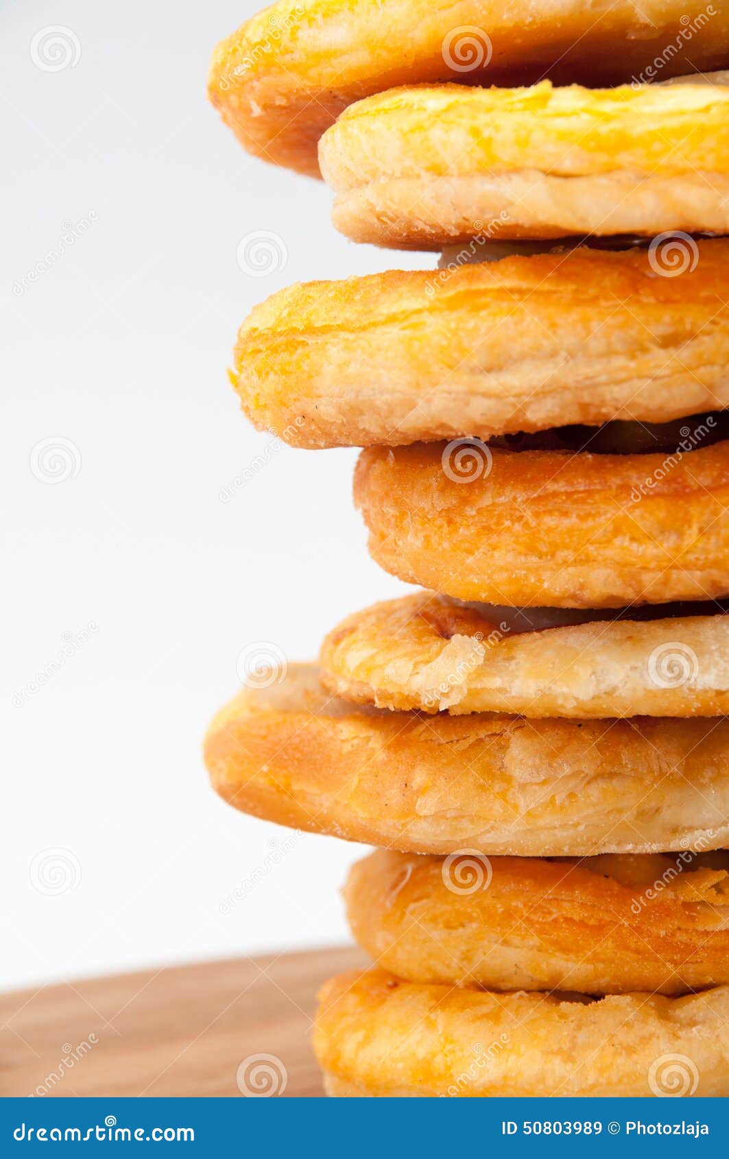 Tower of Mini Pizza Lined Up on a Kitchen Board Stock Image - Image of ...