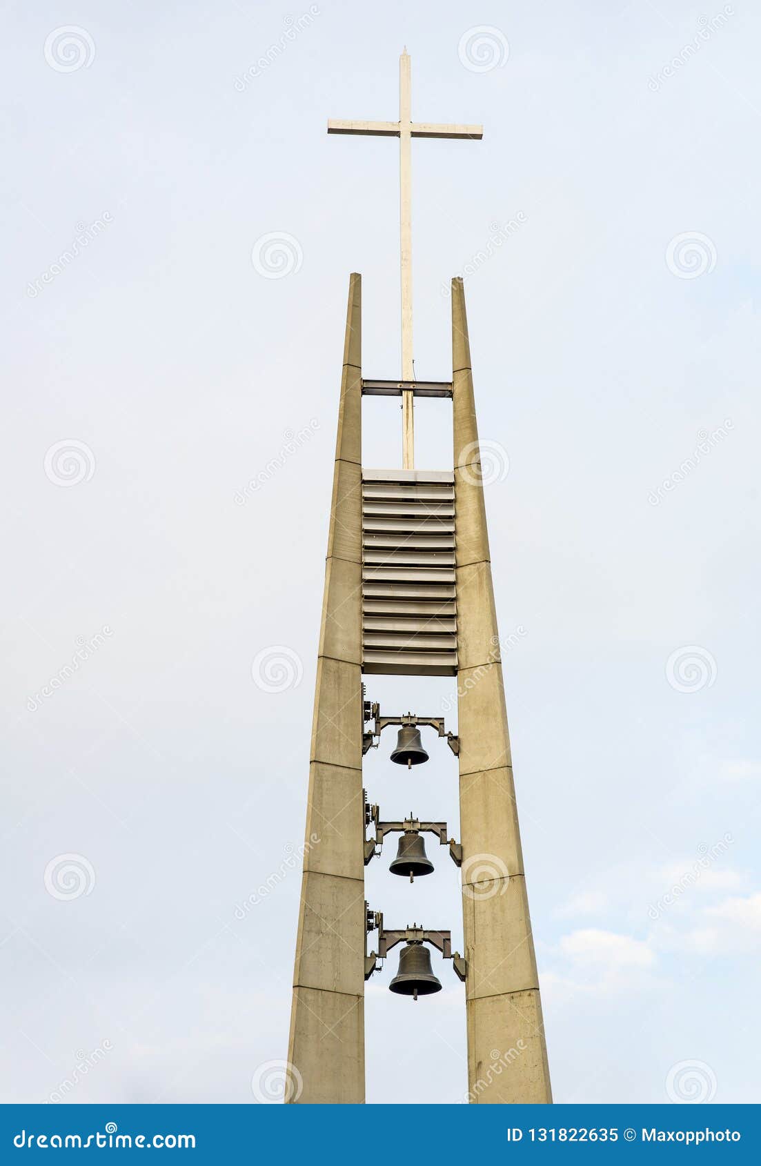 The Tower of Modern Christian Church with Bells. Stock Image - Image of ...