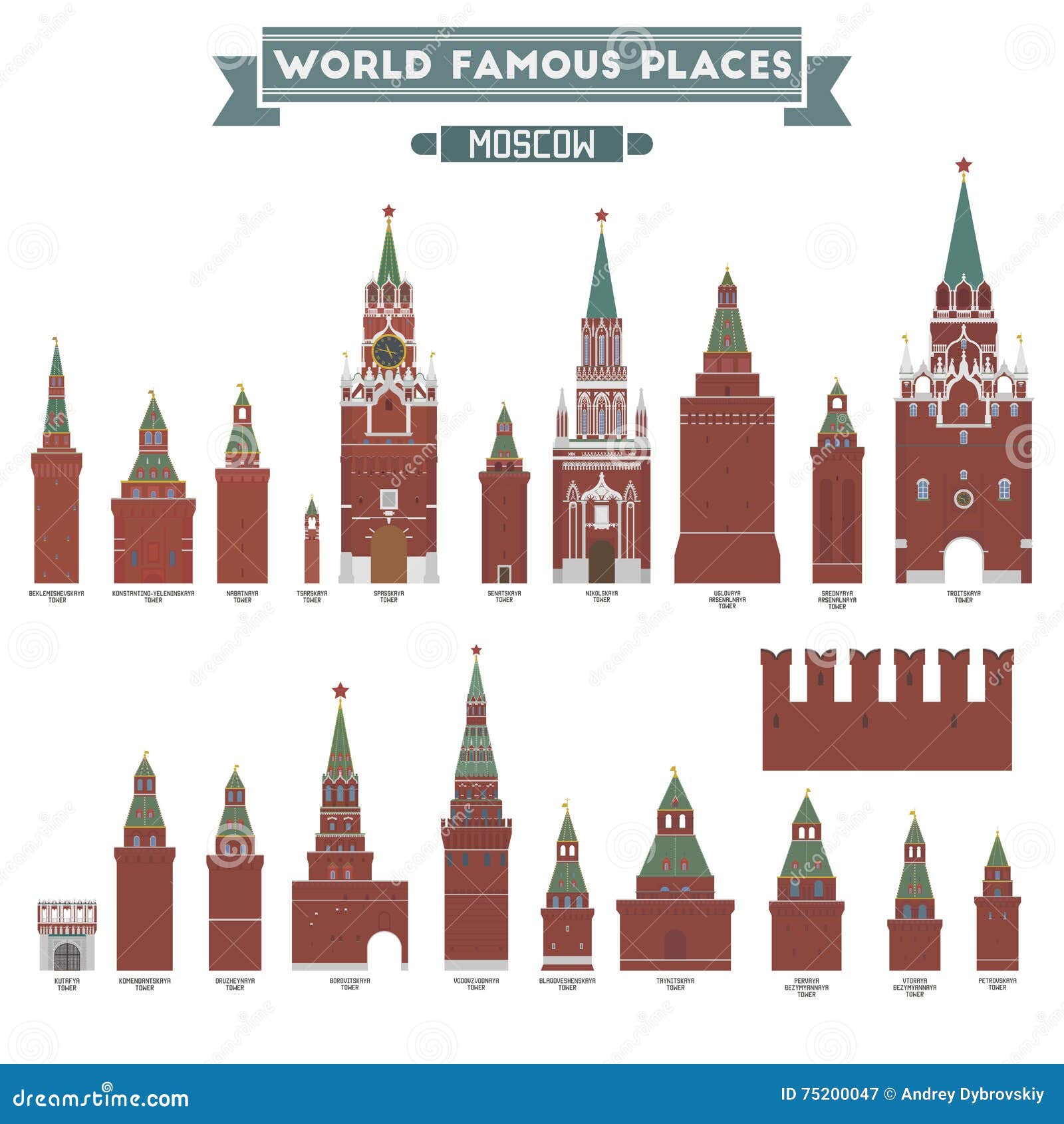 Tower of the Moscow Kremlin Stock Vector - Illustration of russia, city ...
