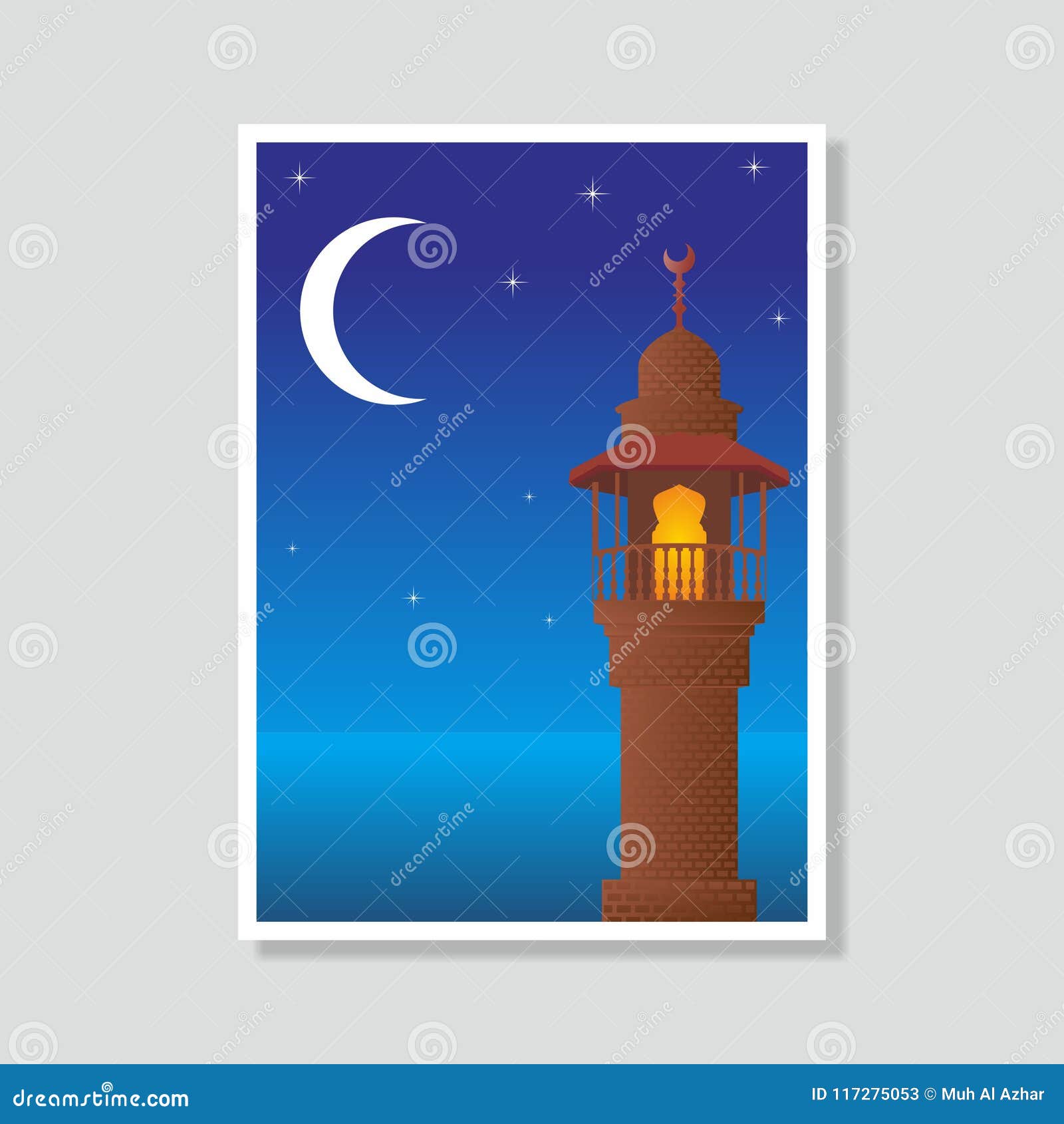 Tower of Mosque stock vector. Illustration of islamic - 117275053