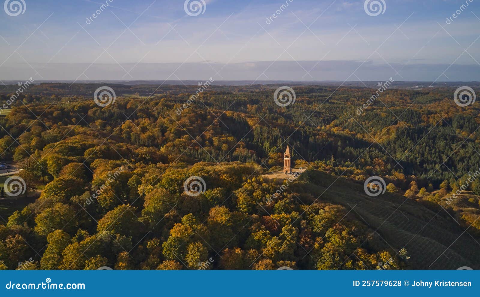 Tower on Mountain in Denmark Stock Photo - Image of trees ...