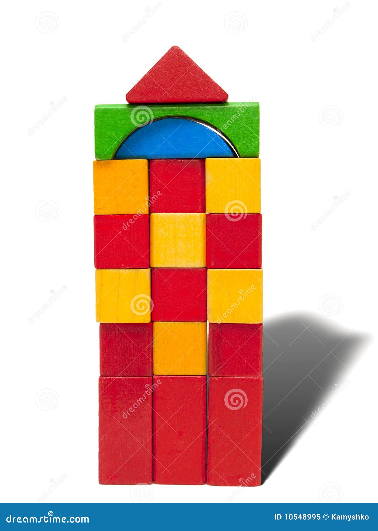 Tower from Multi-coloured Wooden Cubes Stock Image - Image of ...