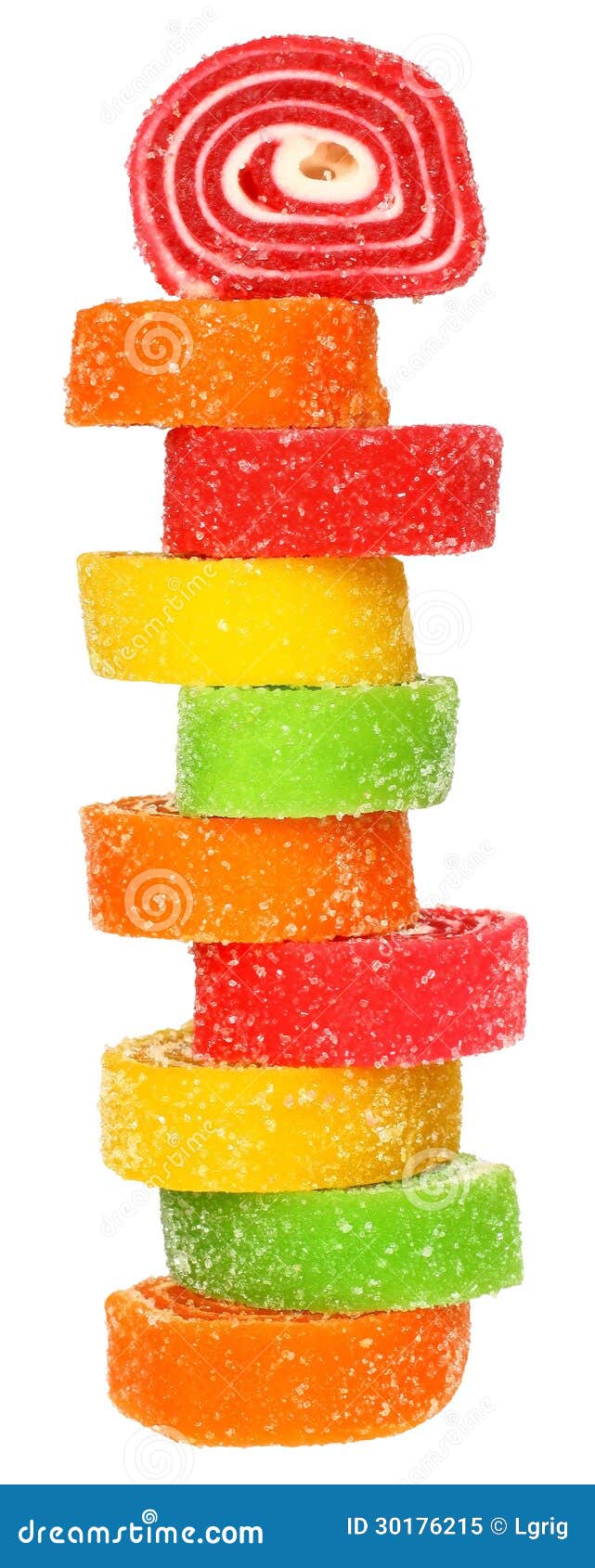Tower of Multicolored Candy Stock Image - Image of yellow, isolated ...
