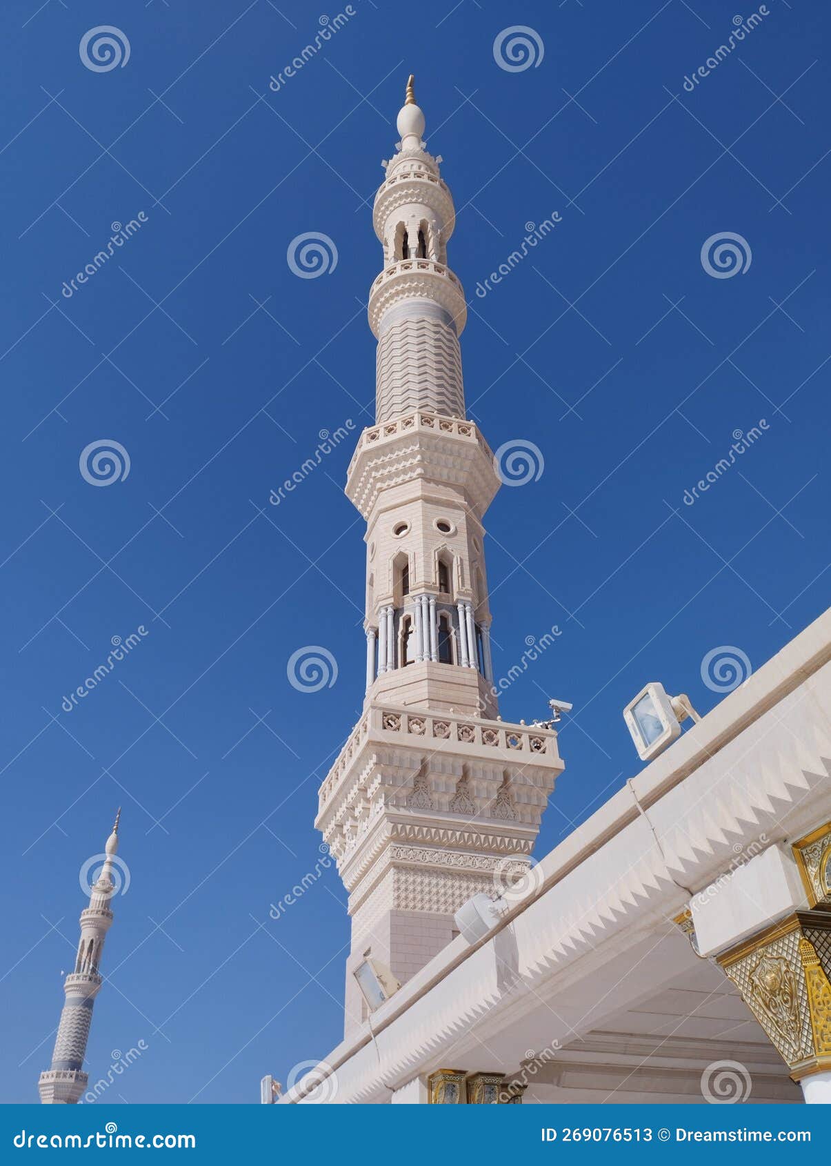 The tower of nabawi mosque stock image. Image of temple - 269076513