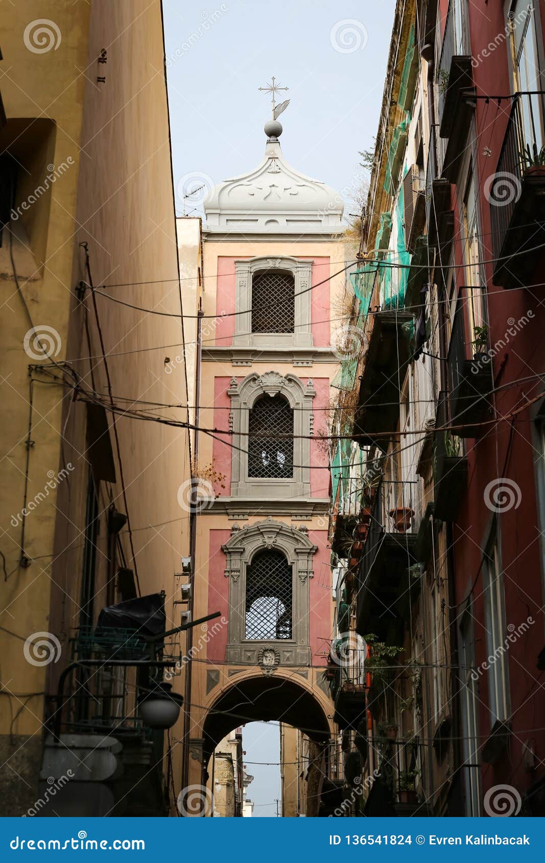 Tower in Naples, Italy stock photo. Image of napoli - 136541824
