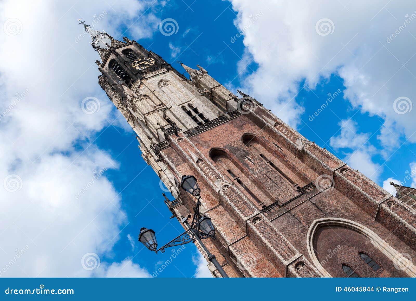 Tower of the Nieuwe Kerk in Delft Stock Photo - Image of ecclesiastical ...