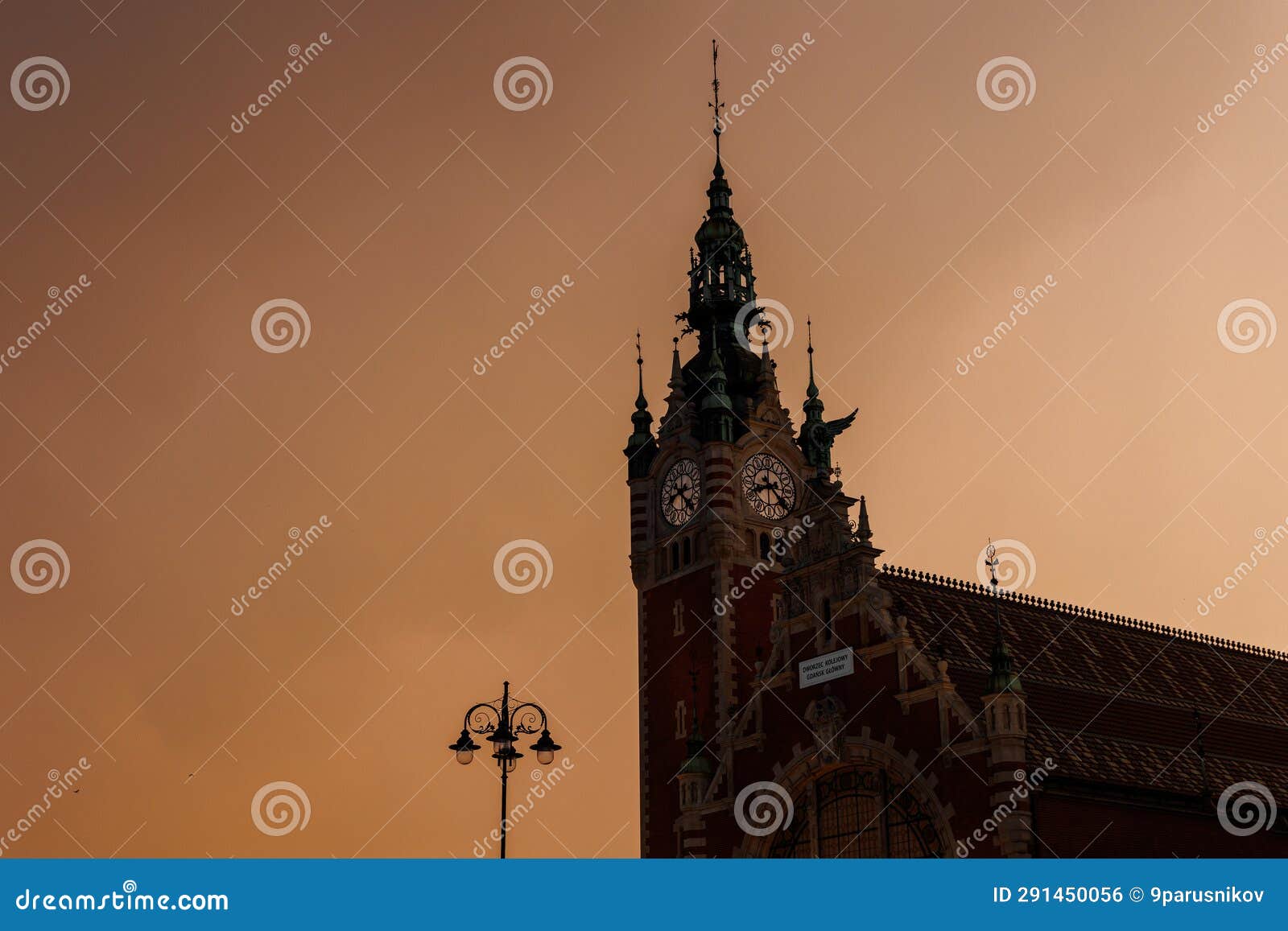 Tower of an Old Building in the Dutch Neo-renaissance Style. Sunset ...