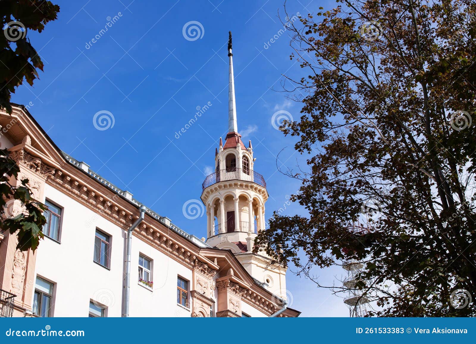 Tower on the Old Building and Trees Stock Image - Image of travel ...